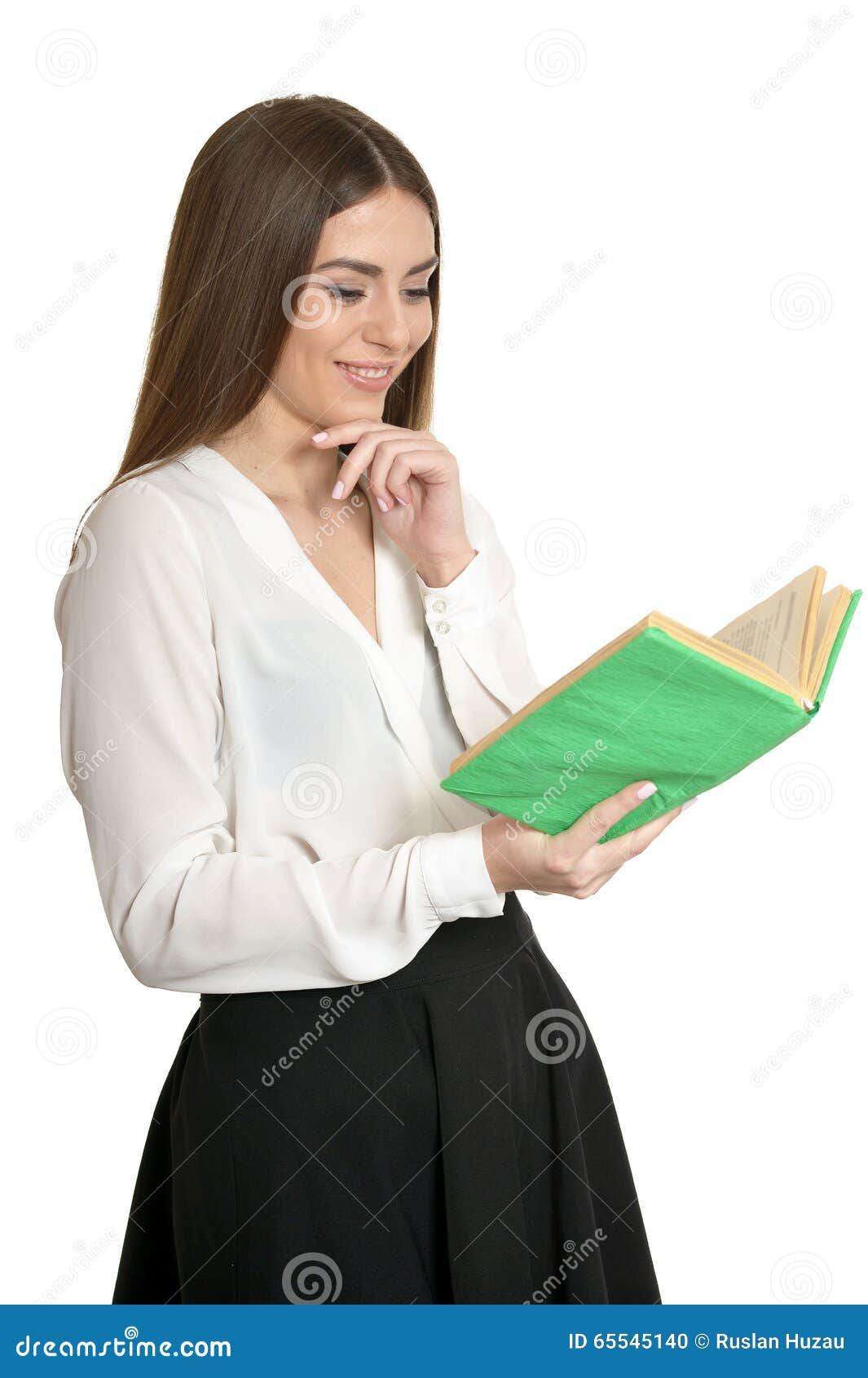 Beautiful woman with book stock photo. Image of book - 65545140