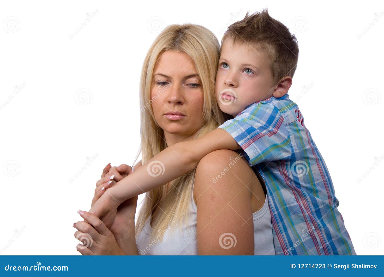 Beautiful woman and a boy stock image. Image of affectionate - 12714723