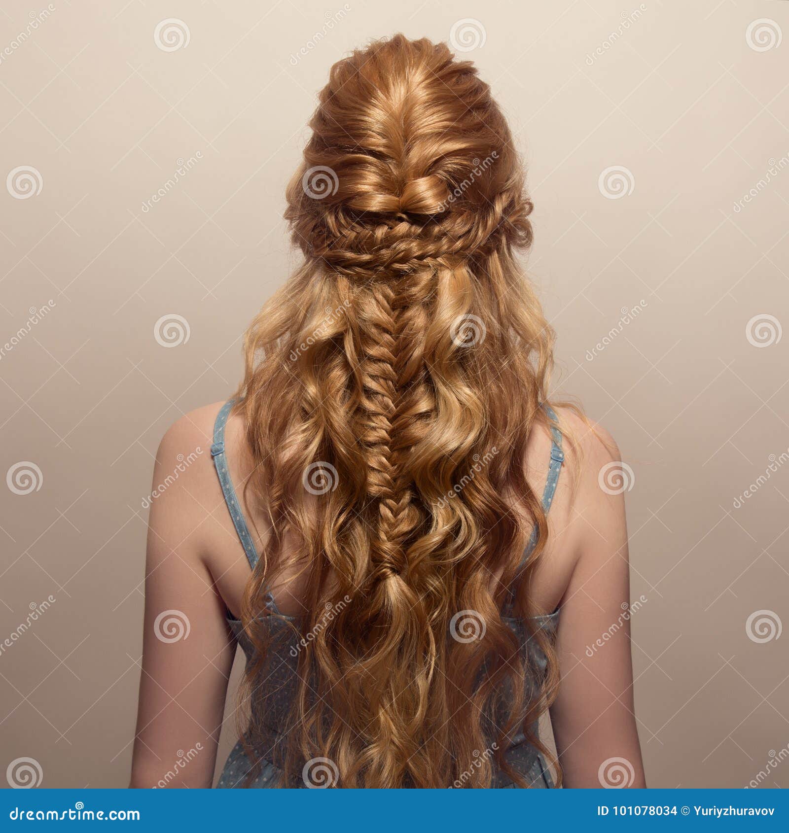 Beautiful Woman. Braid Tail Hairstyle Stock Photo - Image of ...