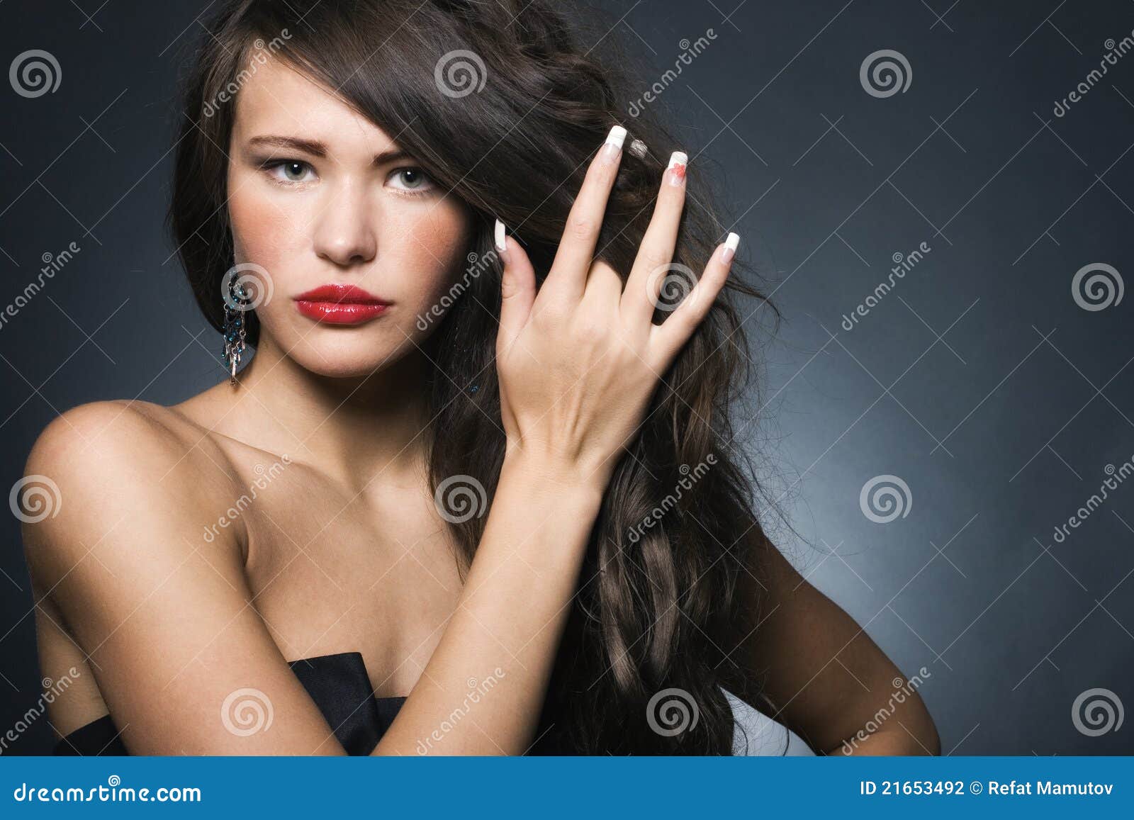 Beautiful Woman with Bright Makeup Stock Photo - Image of beautiful ...