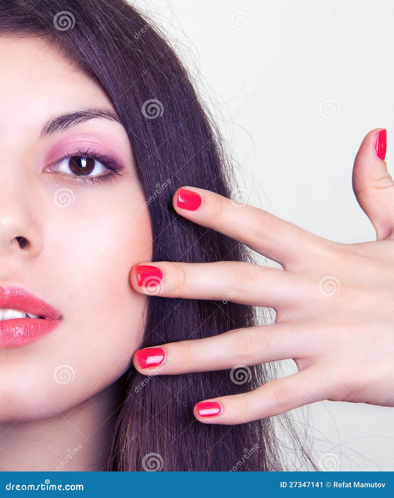 Beautiful Woman with Bright Makeup Stock Image - Image of lips ...
