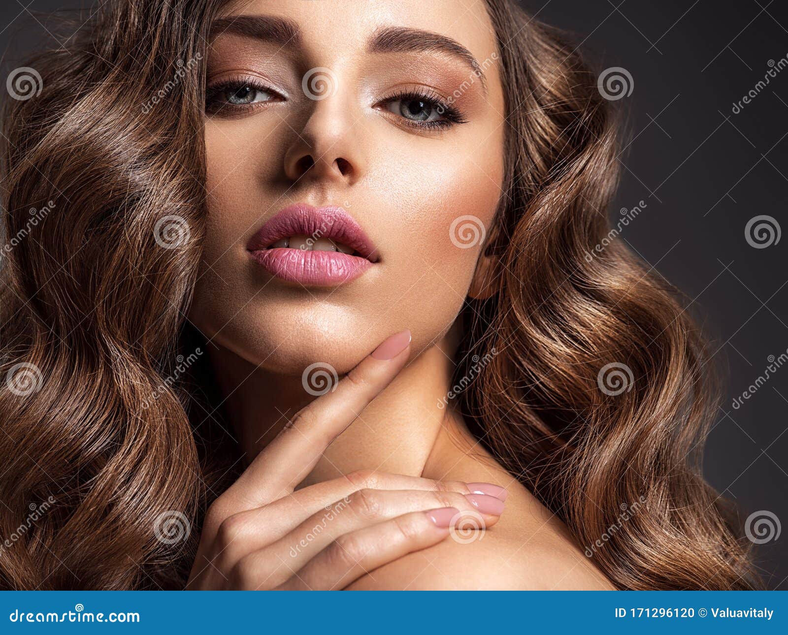 Beautiful Woman With Brown Hair Beautiful Face Of An Attractive Model