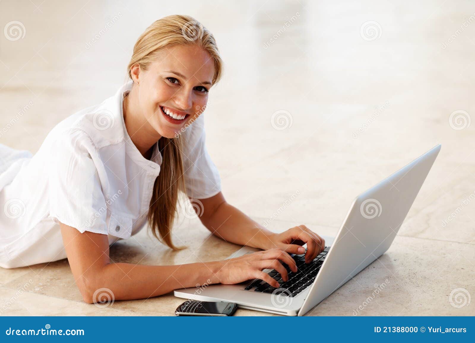 Beautiful Woman Browsing Internet Stock Photo - Image of communication ...