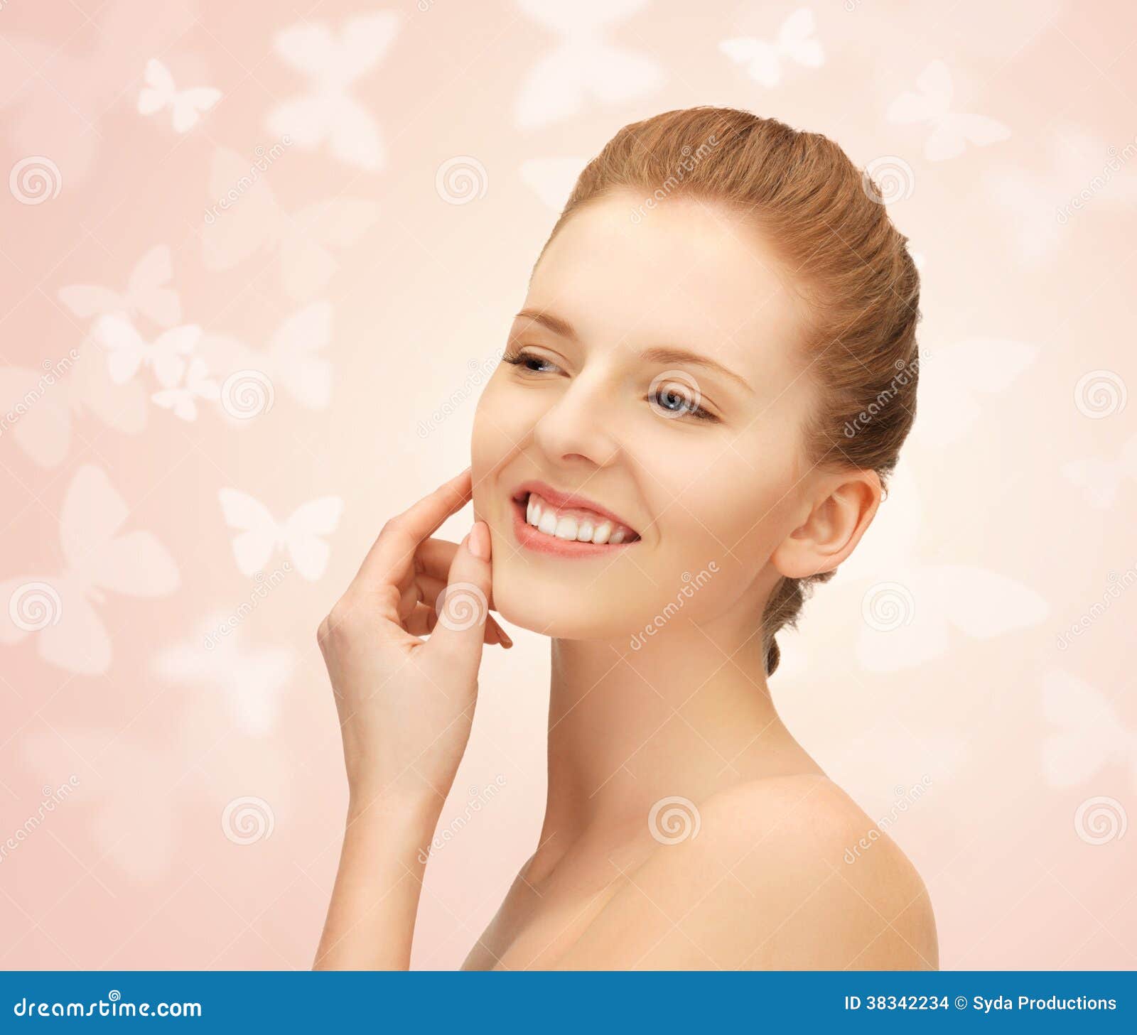 Beautiful Woman with Butterflies Stock Photo - Image of attractive ...