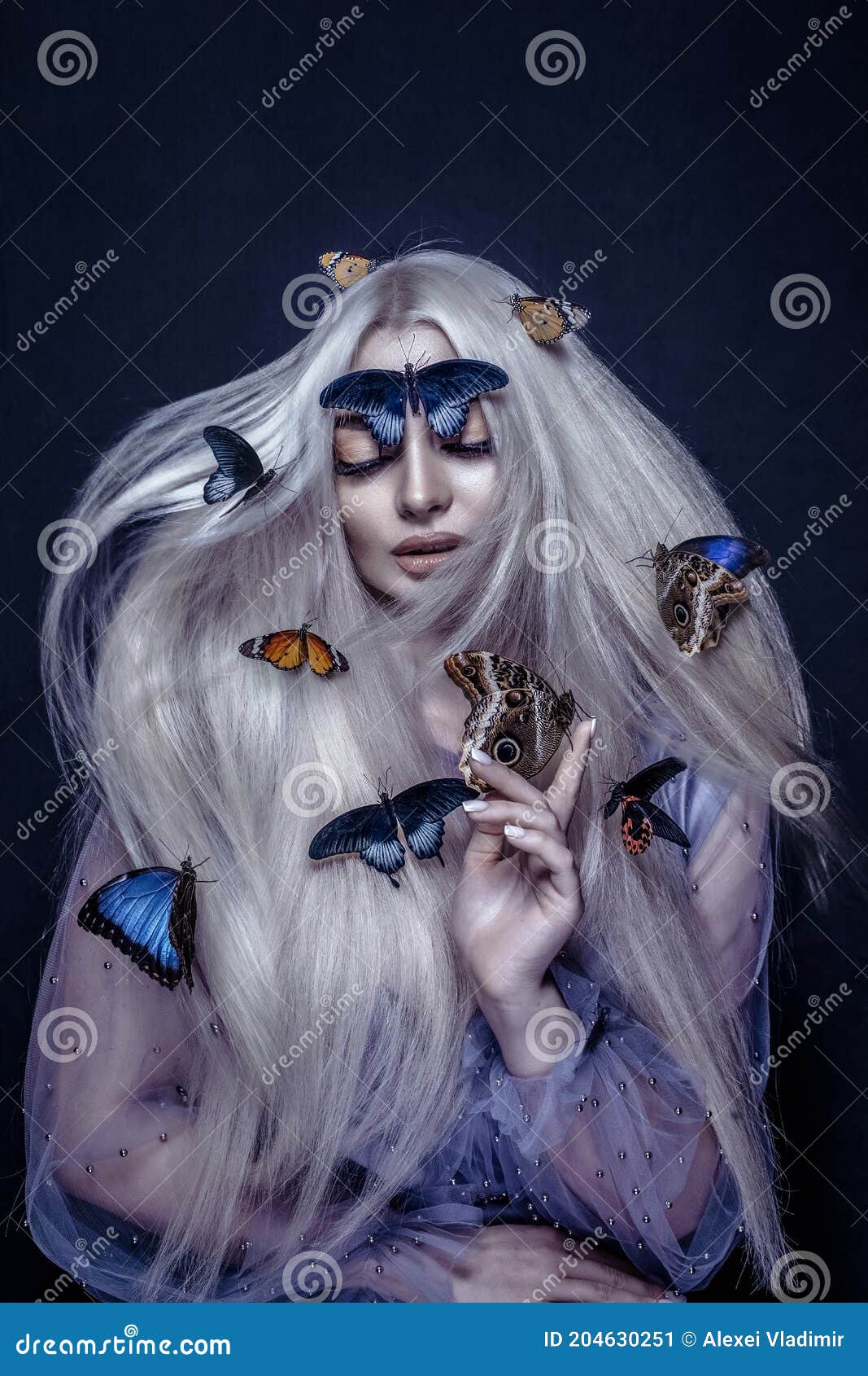 Beautiful Woman With Butterflies Portrait Portrait Beauty Portrait