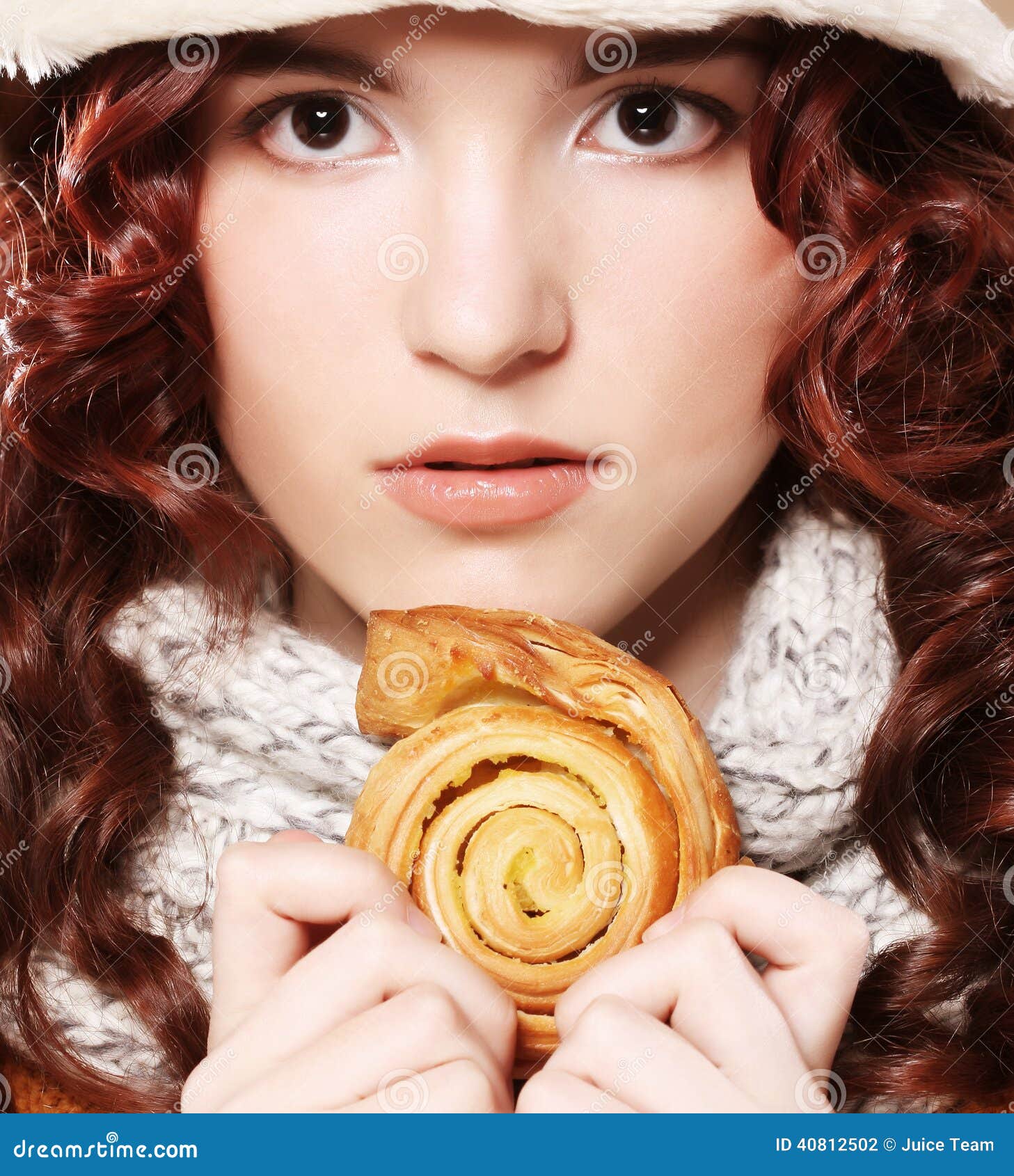 Beautiful Woman with a Cake Stock Photo - Image of hungry, dessert ...