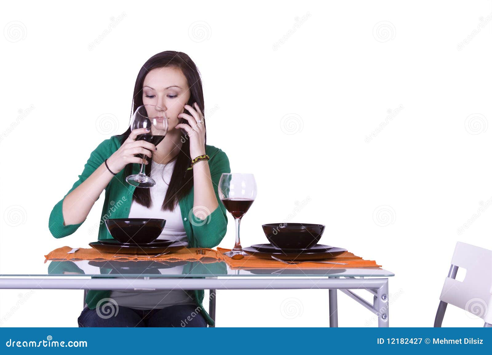 Beautiful Woman Calling Her Husband Stock Image - Image of calling ...