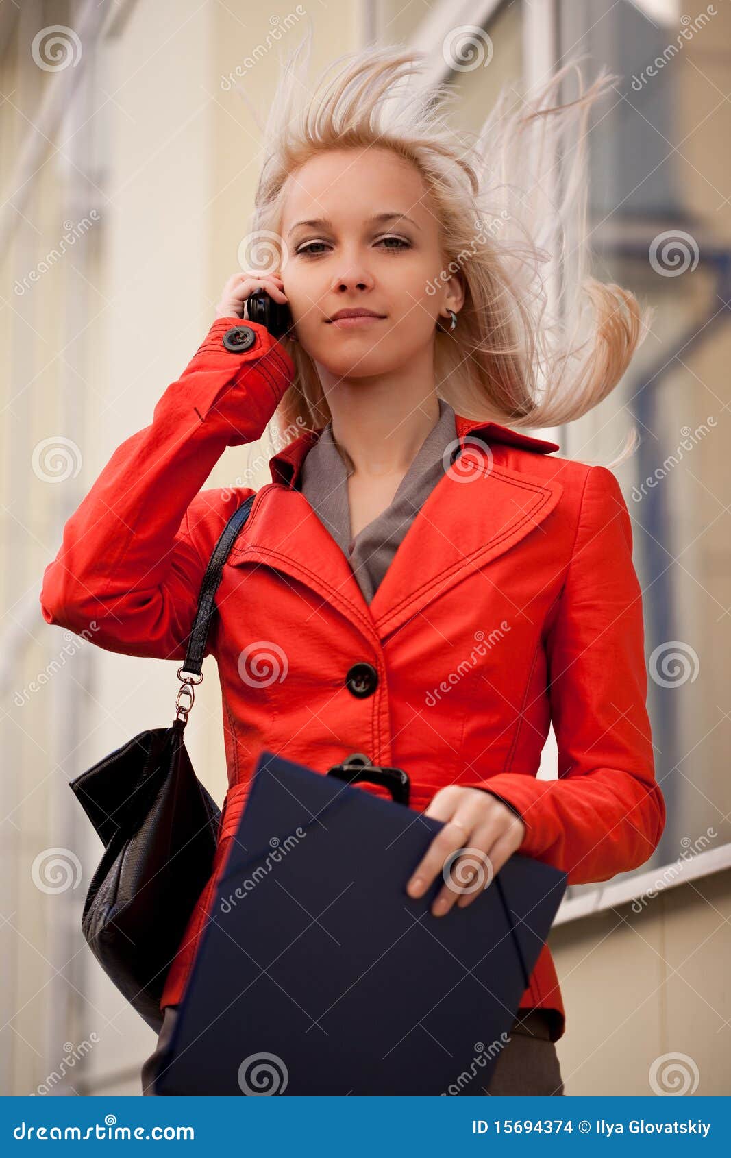 Beautiful Woman Calling by Phone Stock Photo - Image of business ...