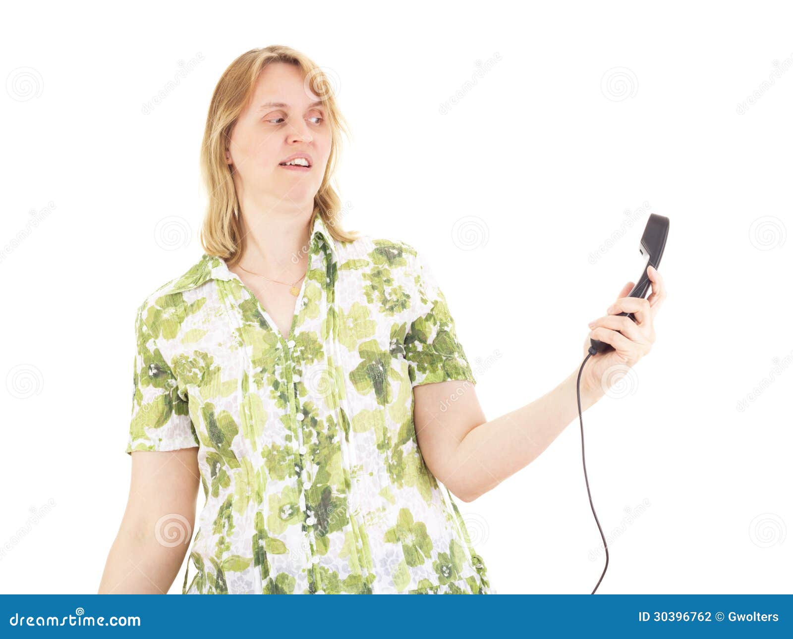 Beautiful Woman Calling Somebody Stock Photo - Image of clerk, network ...