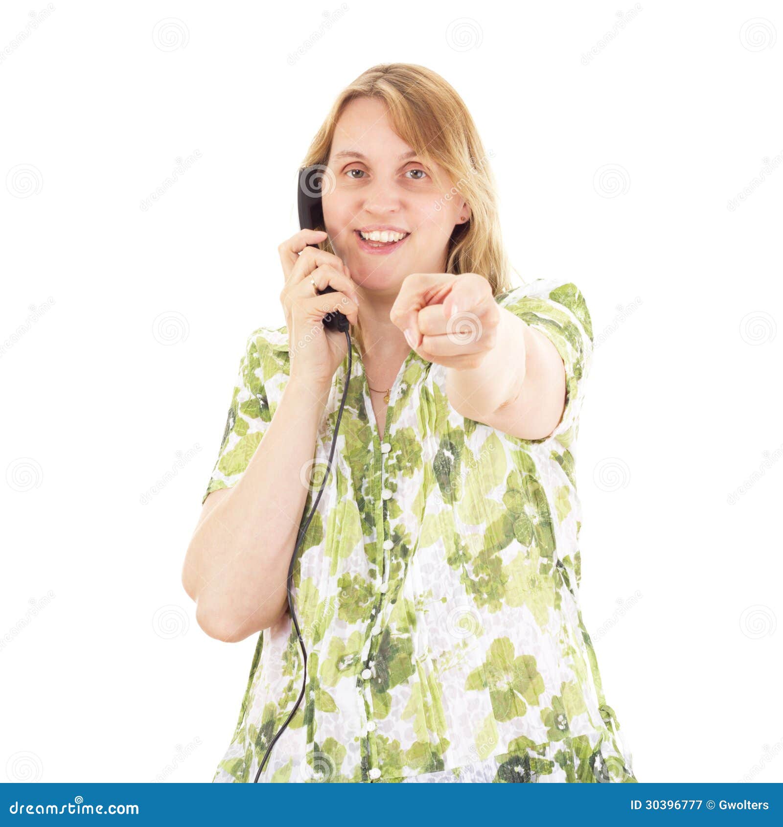 Beautiful Woman Calling Somebody Stock Image - Image of helpdesk ...