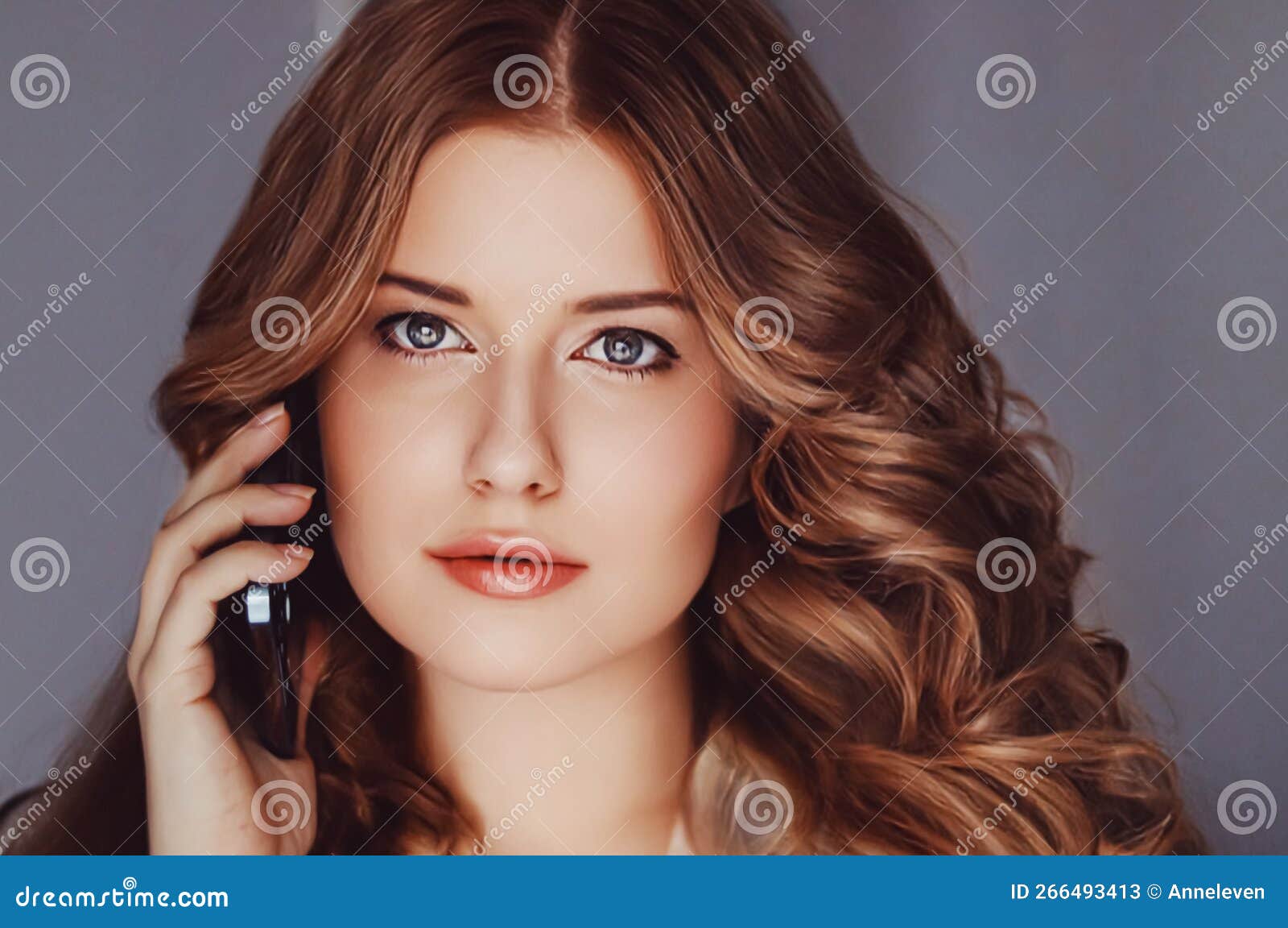 Beautiful Woman Calling and Talking on Mobile Phone Stock Image - Image ...