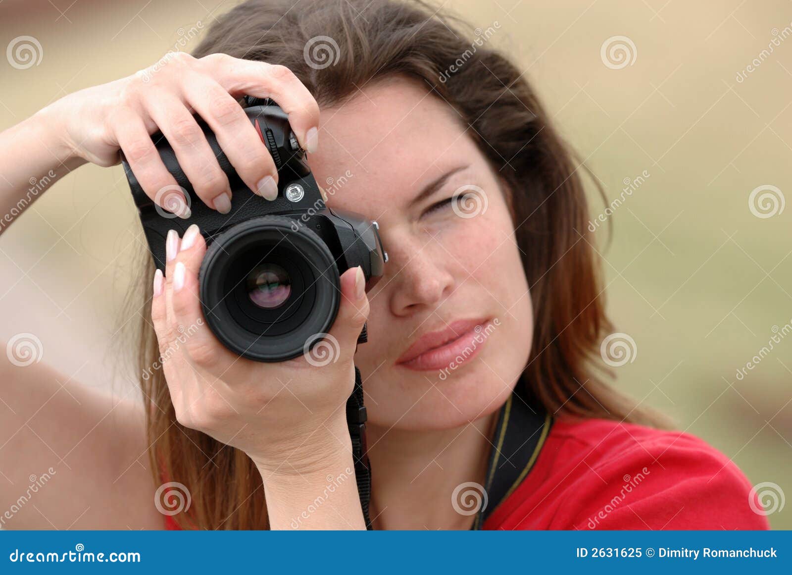 Beautiful Woman with Camera Stock Image - Image of digital, females ...