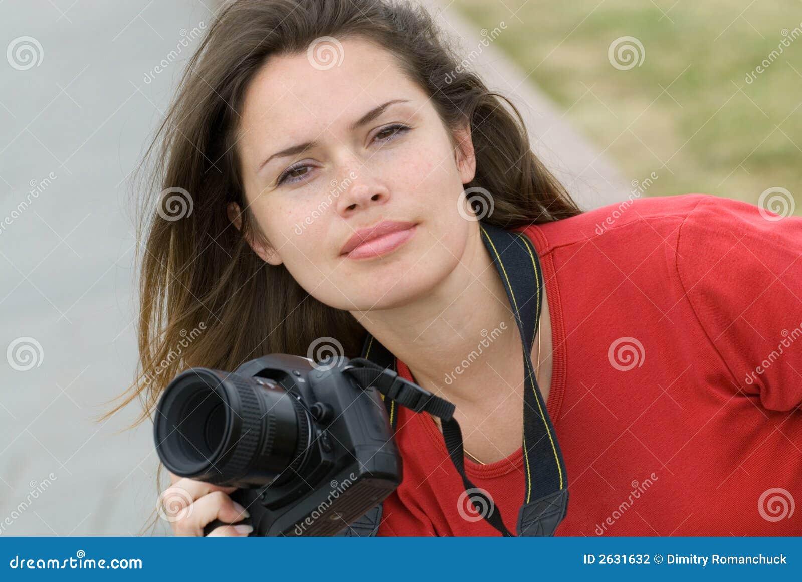 Beautiful Woman with Camera Stock Photo - Image of paparazzi, model ...