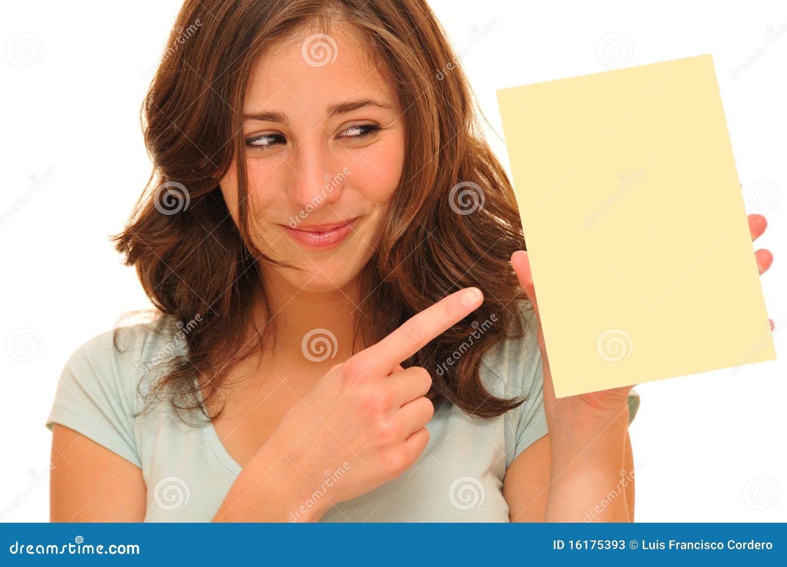 Beautiful woman and card stock image. Image of portrait - 16175393