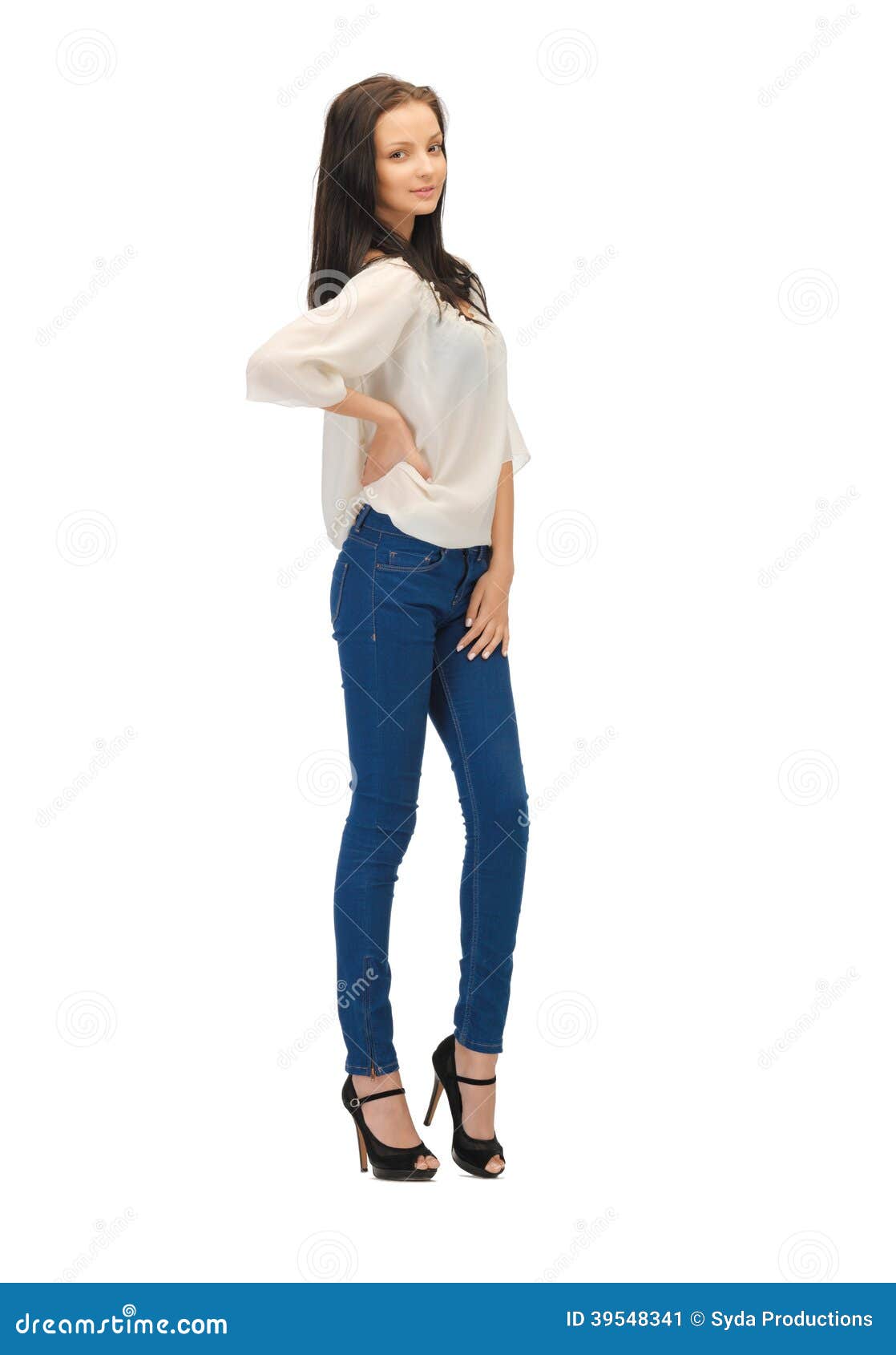 Beautiful Woman In Casual Clothes Stock Image Image Of Female Leggy