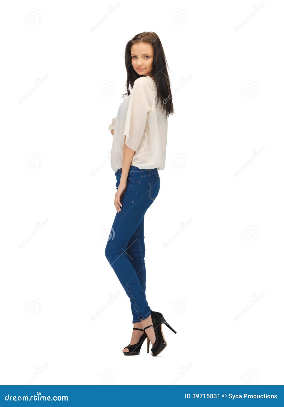 Beautiful Woman In Casual Clothes Stock Image Image Of Beauty Female