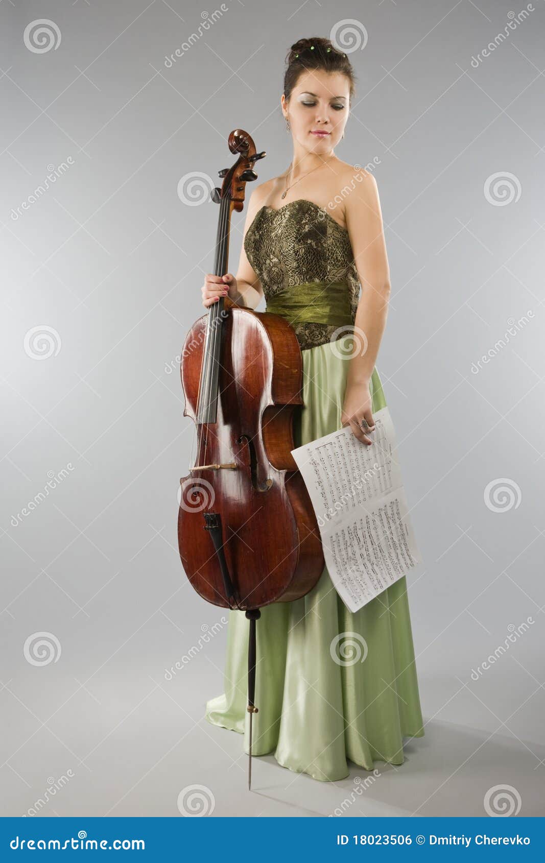 Beautiful Woman with Cello and Score Stock Photo - Image of cellist ...