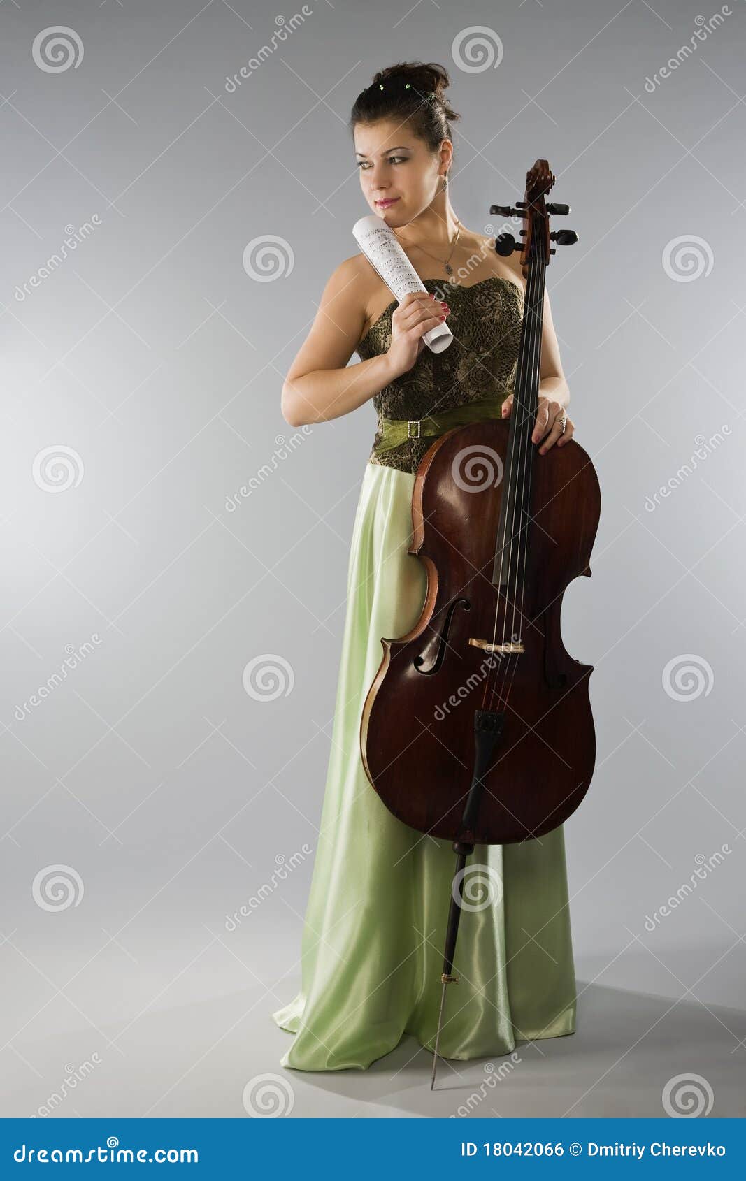 Beautiful Woman with Cello and Score Stock Photo - Image of cello ...