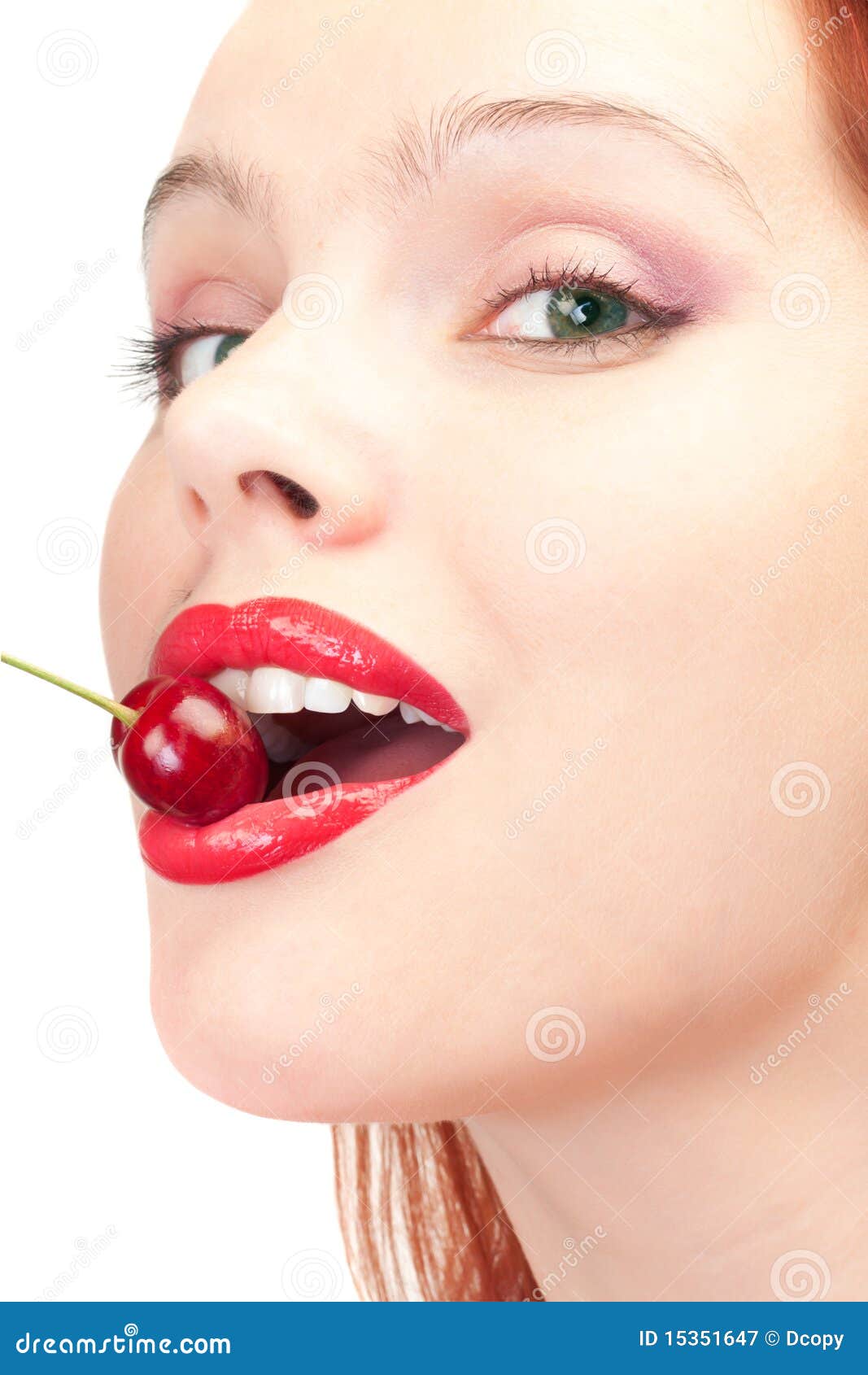 Beautiful Woman with Cherries Stock Image - Image of attractive, girl ...