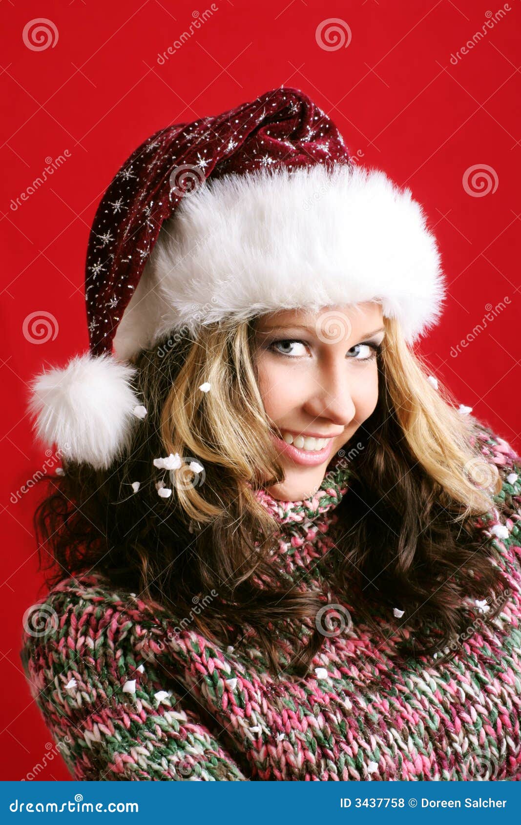 Beautiful Woman on Christmas Stock Photo - Image of joyful, holiday ...
