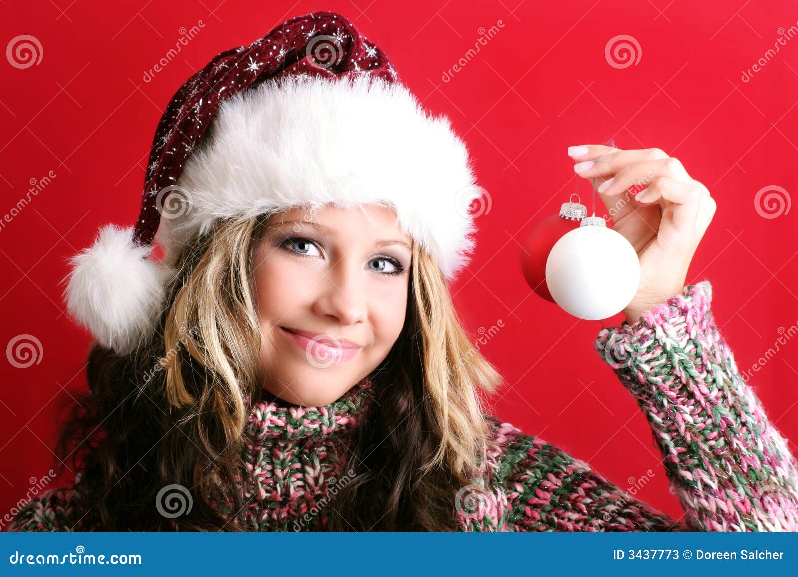 Beautiful Woman on Christmas Stock Image - Image of charming, holiday ...