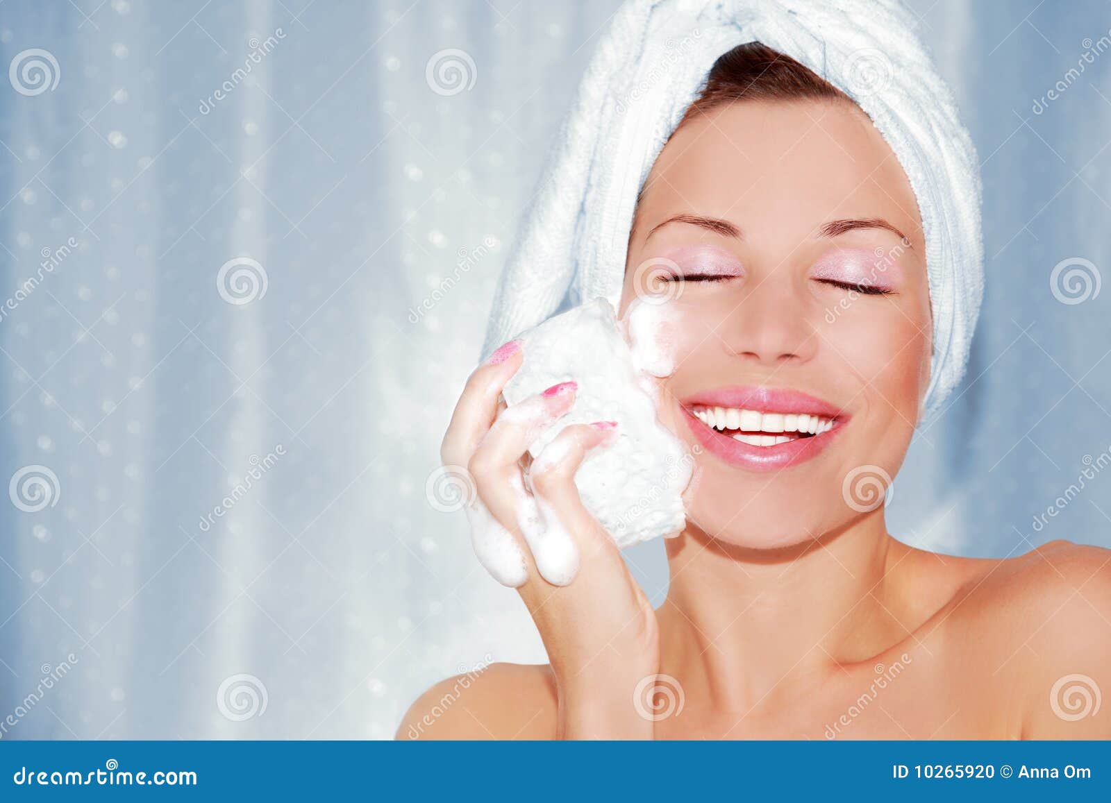 Beautiful Woman Cleaning Face Stock Photo - Image of lady, lifestyle ...