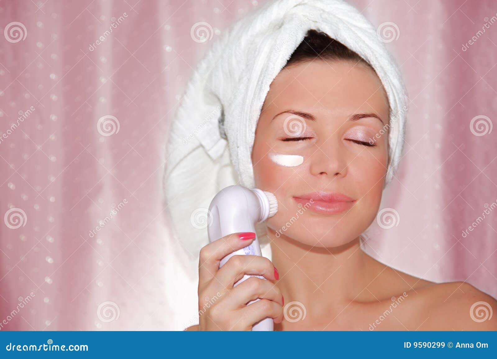 Beautiful Woman Cleaning Face Stock Image - Image of lady, cleaning ...