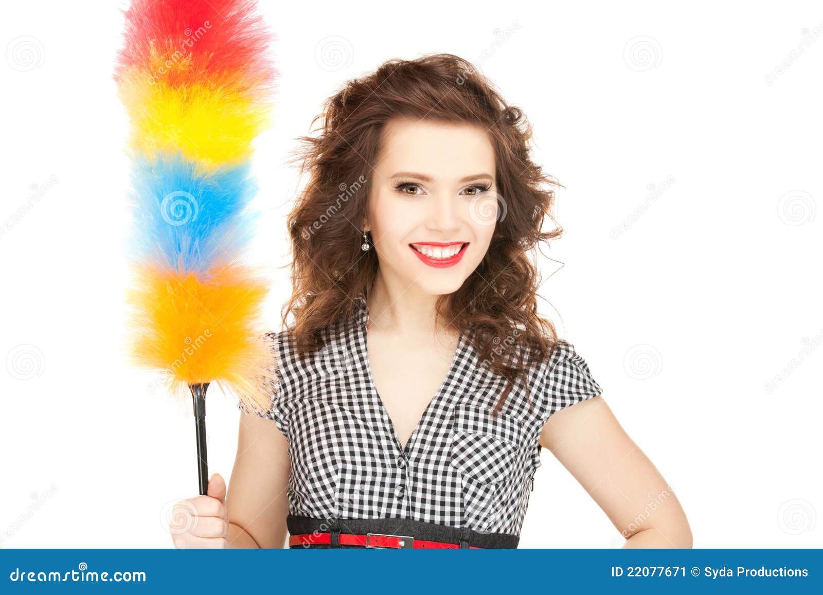 Beautiful Woman with Cleaning Sweep Stock Image - Image of female, cute ...