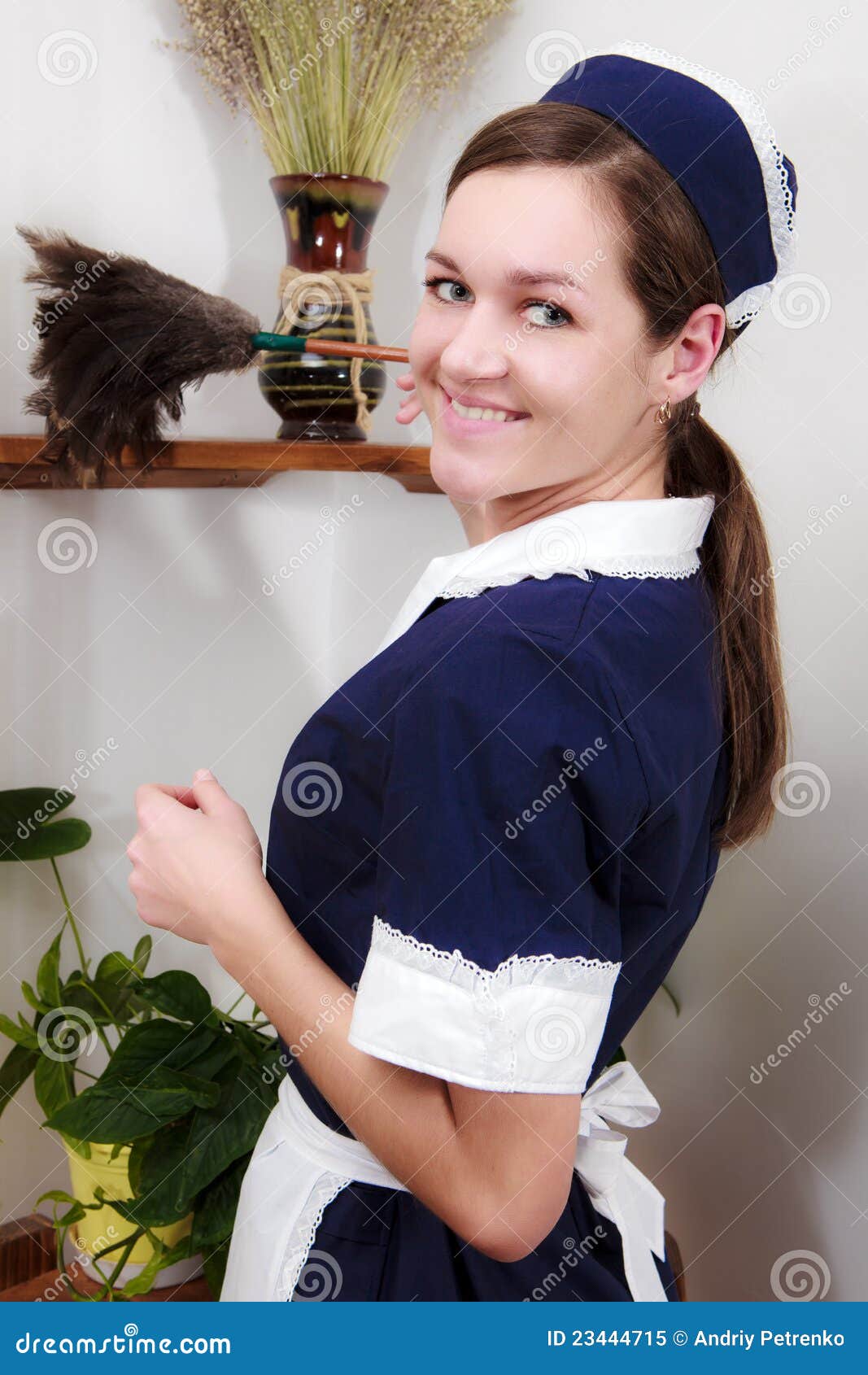 Beautiful Woman with Cleaning Sweep Stock Image - Image of domestic ...