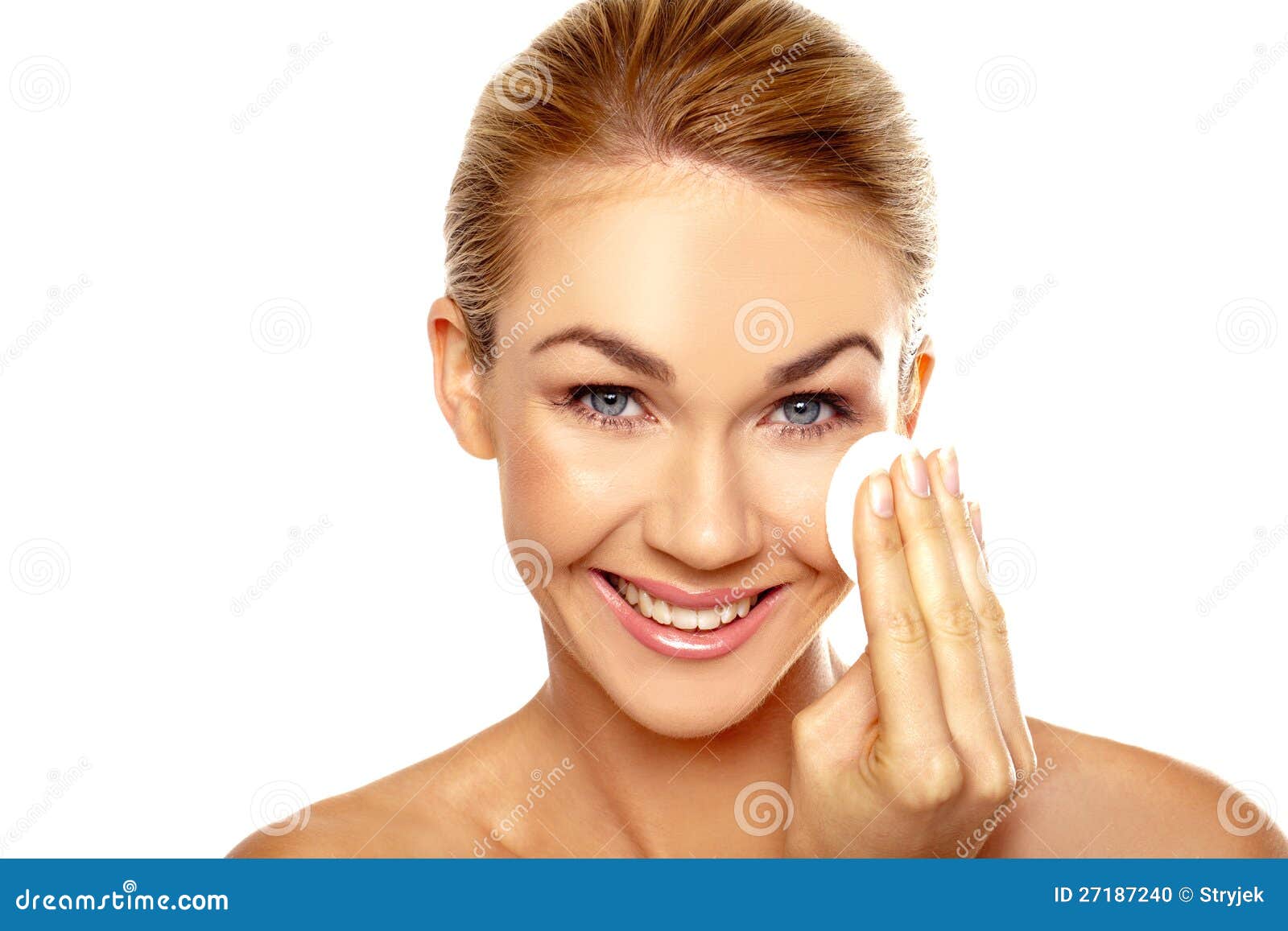 Beautiful Woman Cleansing Her Face Stock Photo - Image of positivity ...