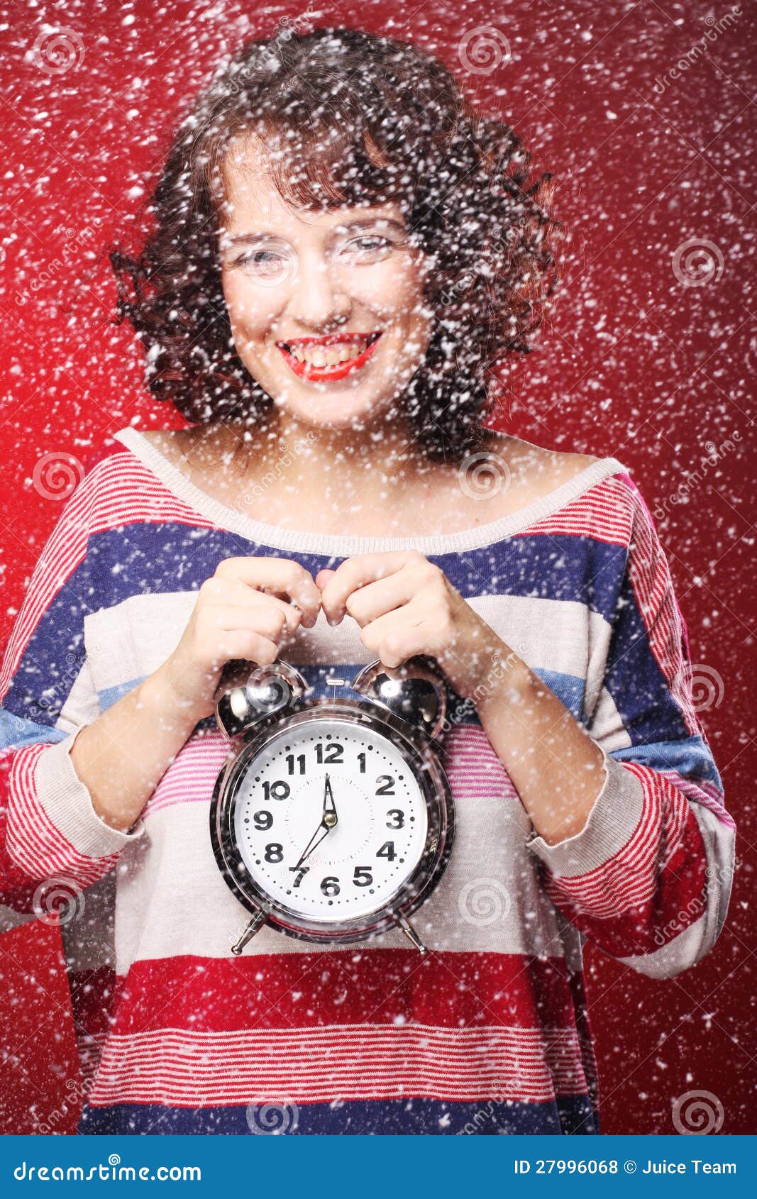 Beautiful Woman with the Clock Stock Photo - Image of beautiful ...