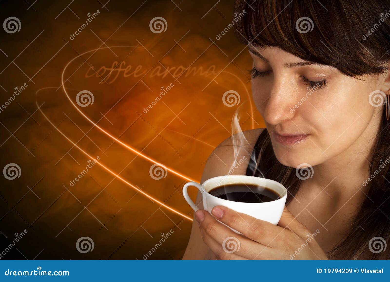 Beautiful Woman with Coffee. Stock Image - Image of food, closeup: 19794209