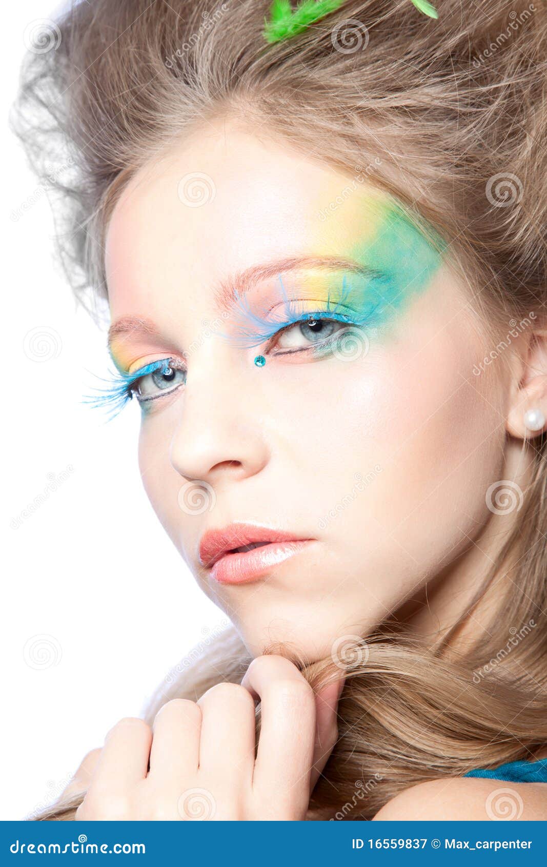 Beautiful Woman With Color Makeup Stock Image - Image of caucasian ...
