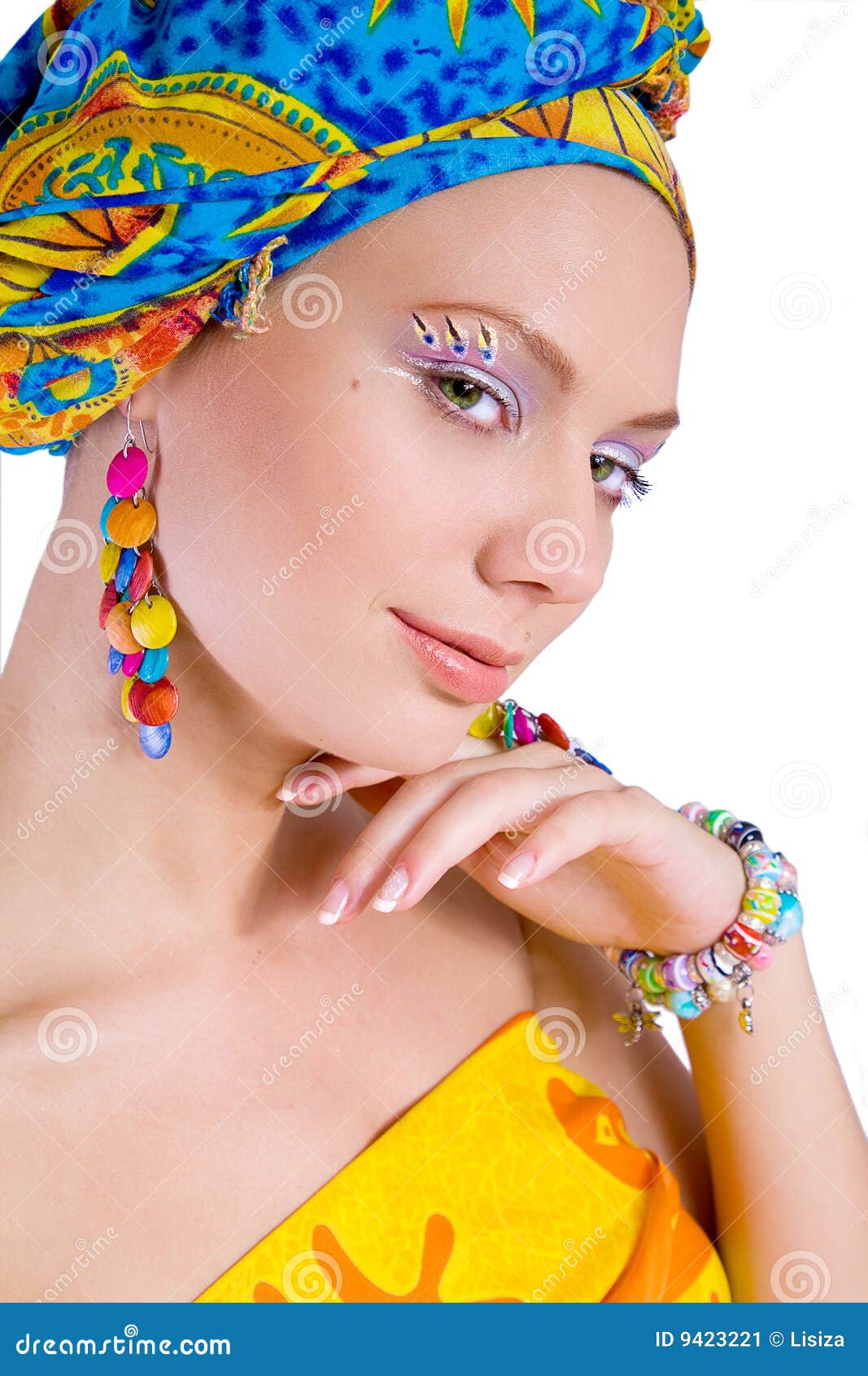 Beautiful Woman with Colourful Accessories Stock Image - Image of girls ...