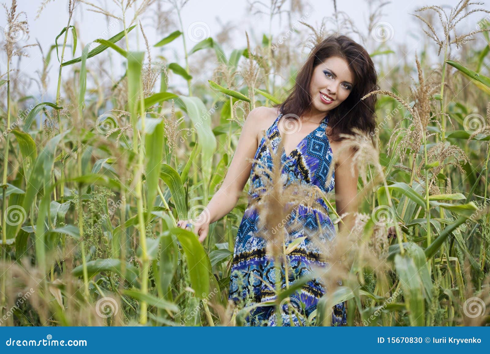 Beautiful Woman in Corn Field Stock Photo - Image of model, color: 15670830