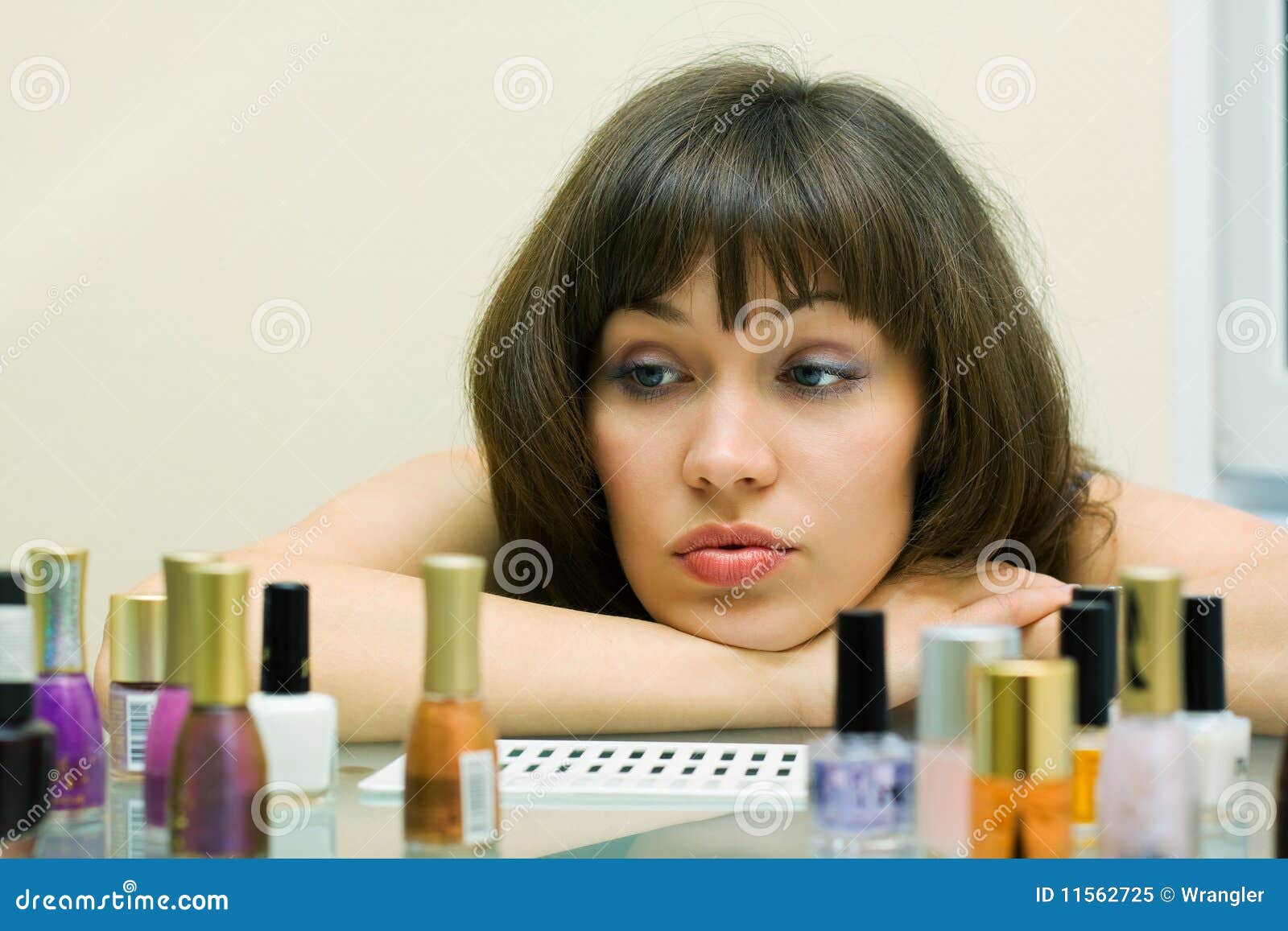 Beautiful Woman with Cosmetics. Stock Image - Image of female, hair ...