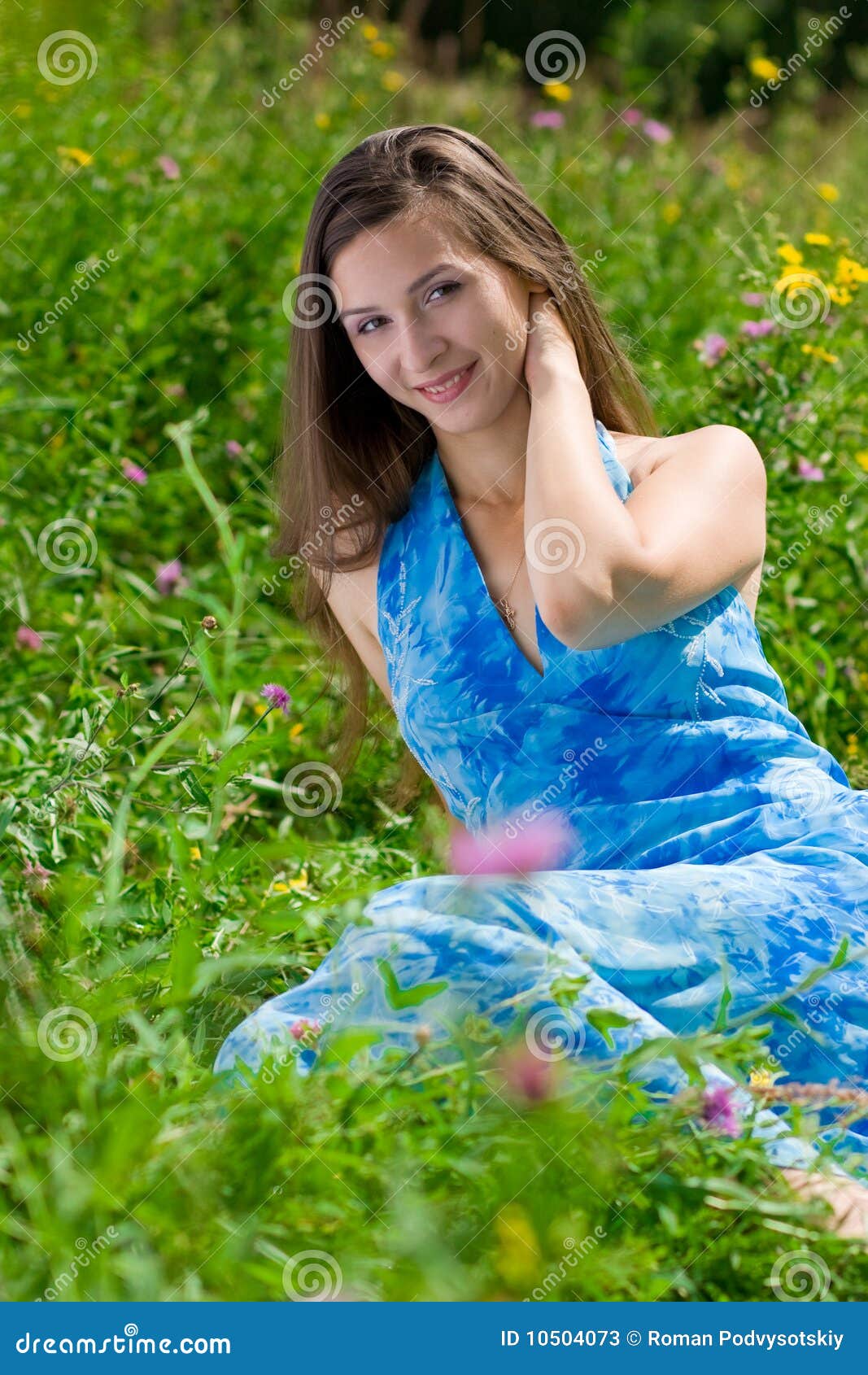 Beautiful Woman in a Countryside Stock Image - Image of country ...