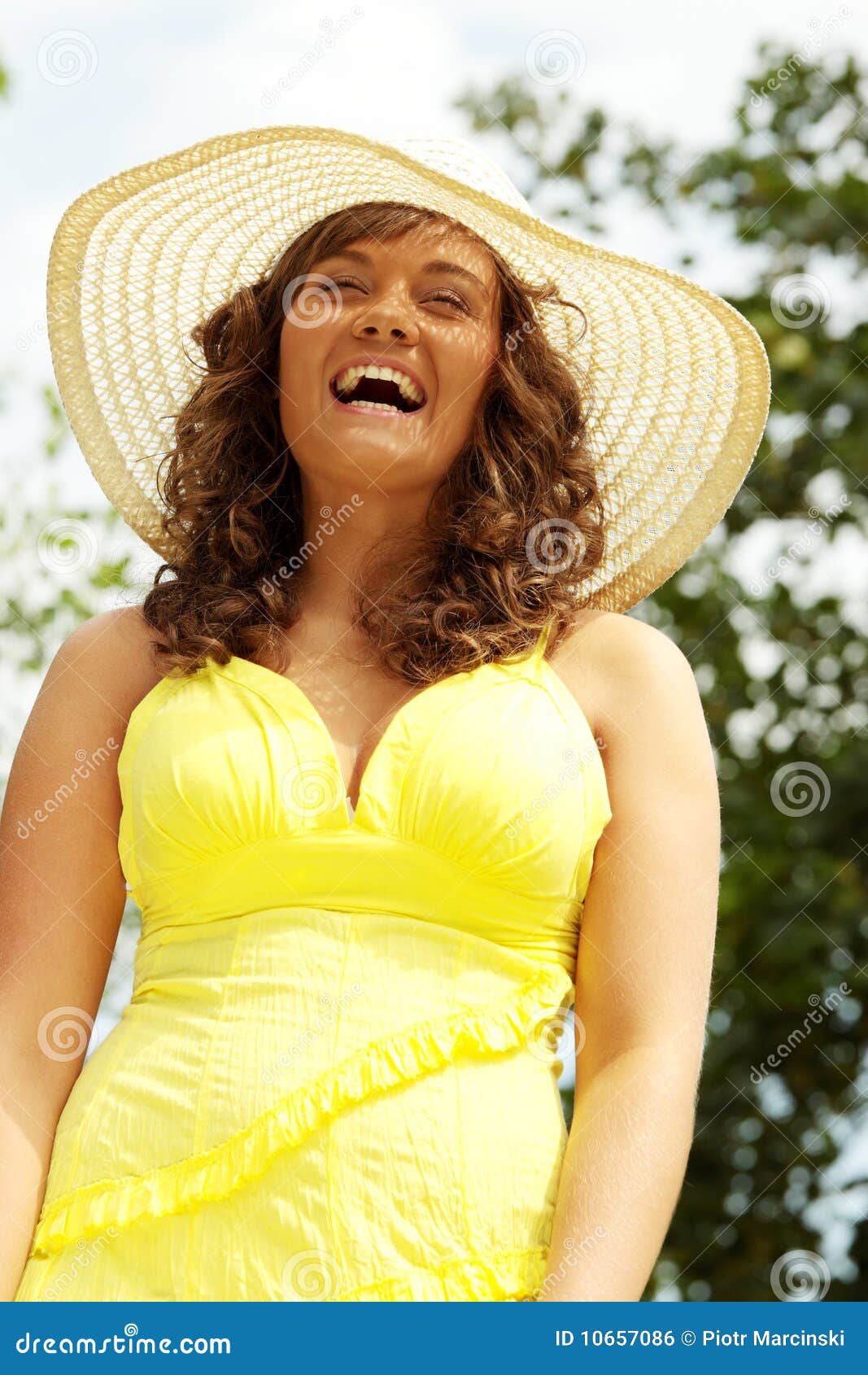 Beautiful Woman in a Countryside Stock Photo - Image of landscaped ...