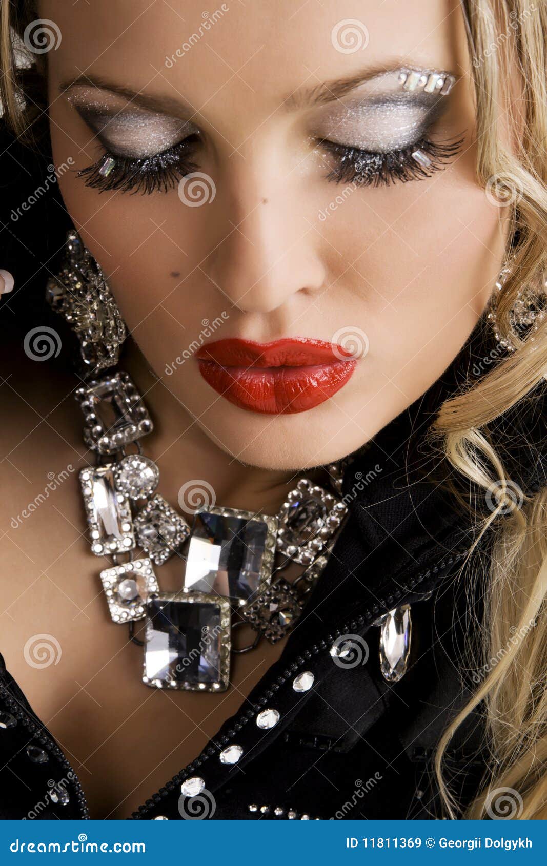 Beautiful Woman with Creative Makeup Stock Image - Image of elegant ...