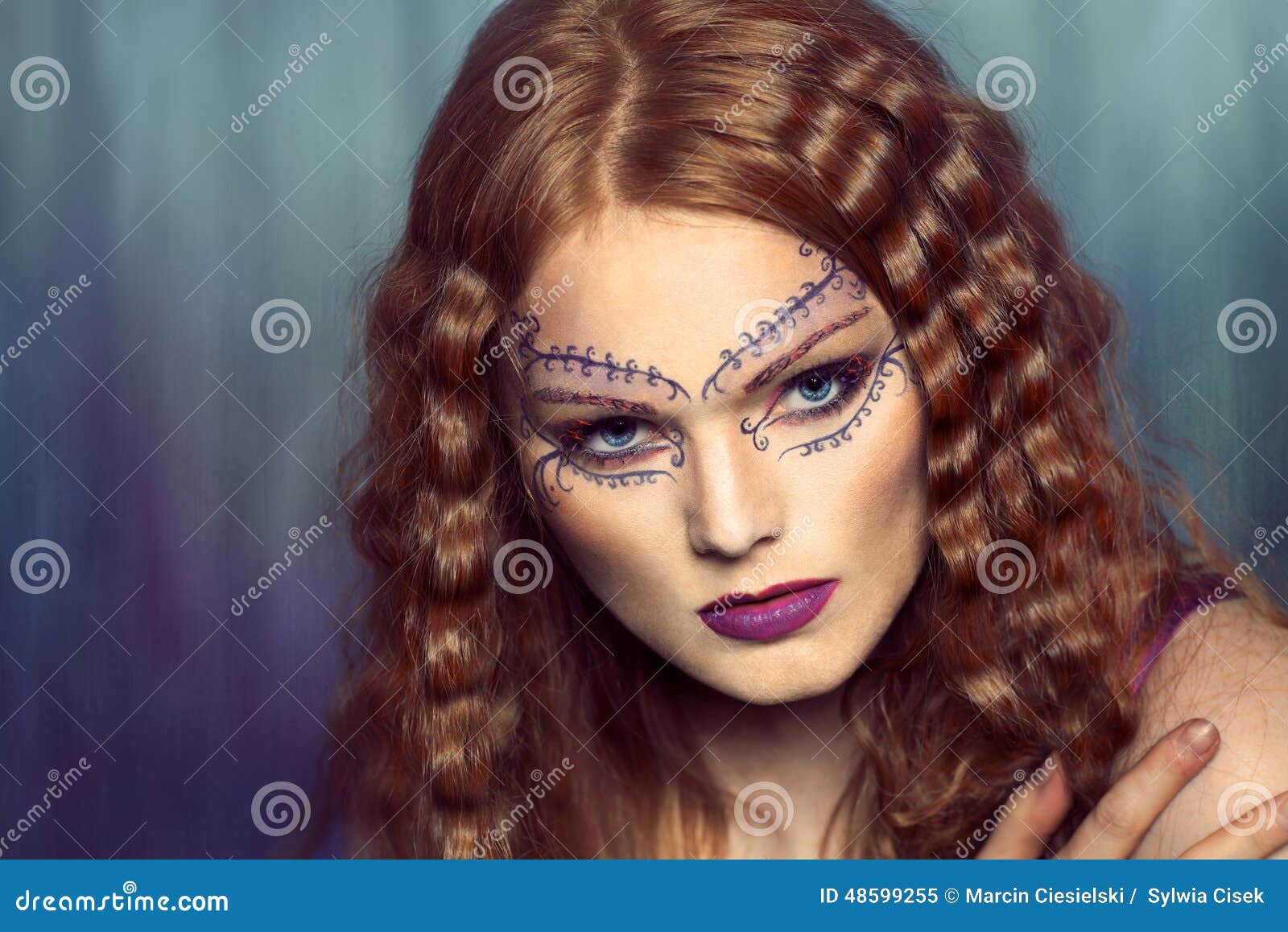 Beautiful Woman in Creative Makeup Stock Image - Image of makeup ...