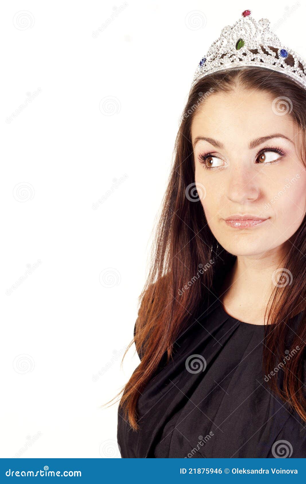 Beautiful woman with crown stock photo. Image of hair - 21875946