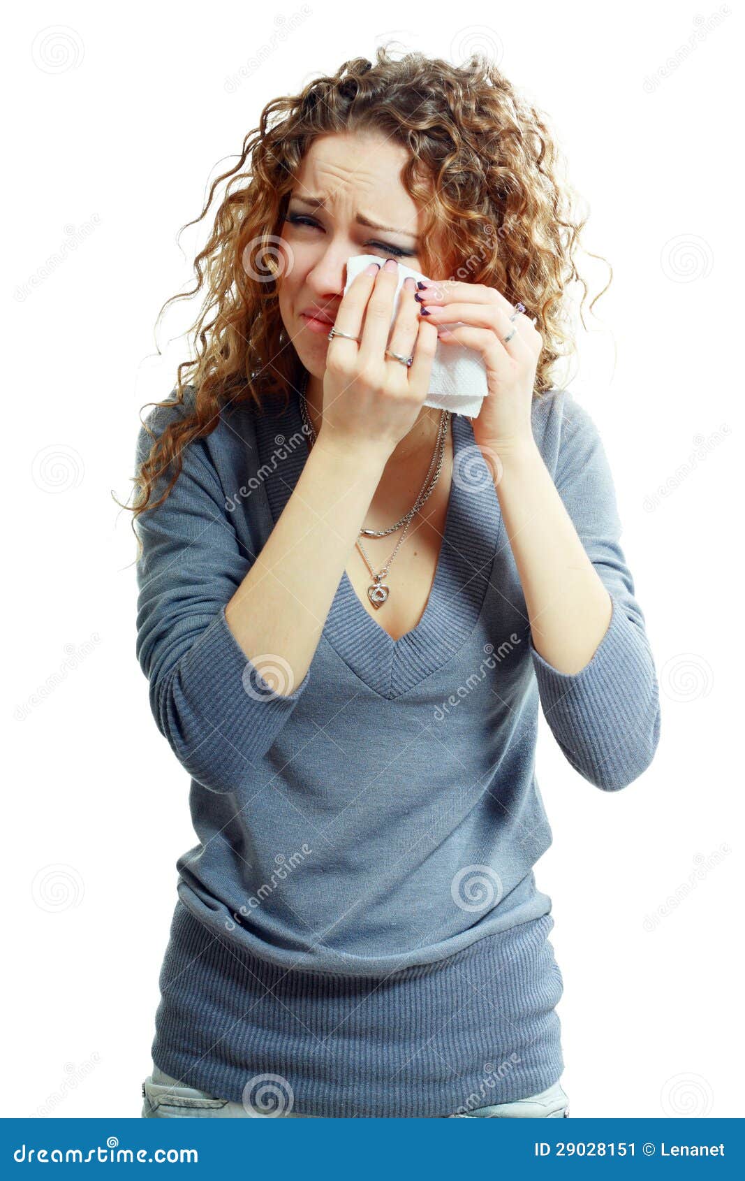 Beautiful Woman Crying Stock Image Image Of Napkin Portrait 29028151