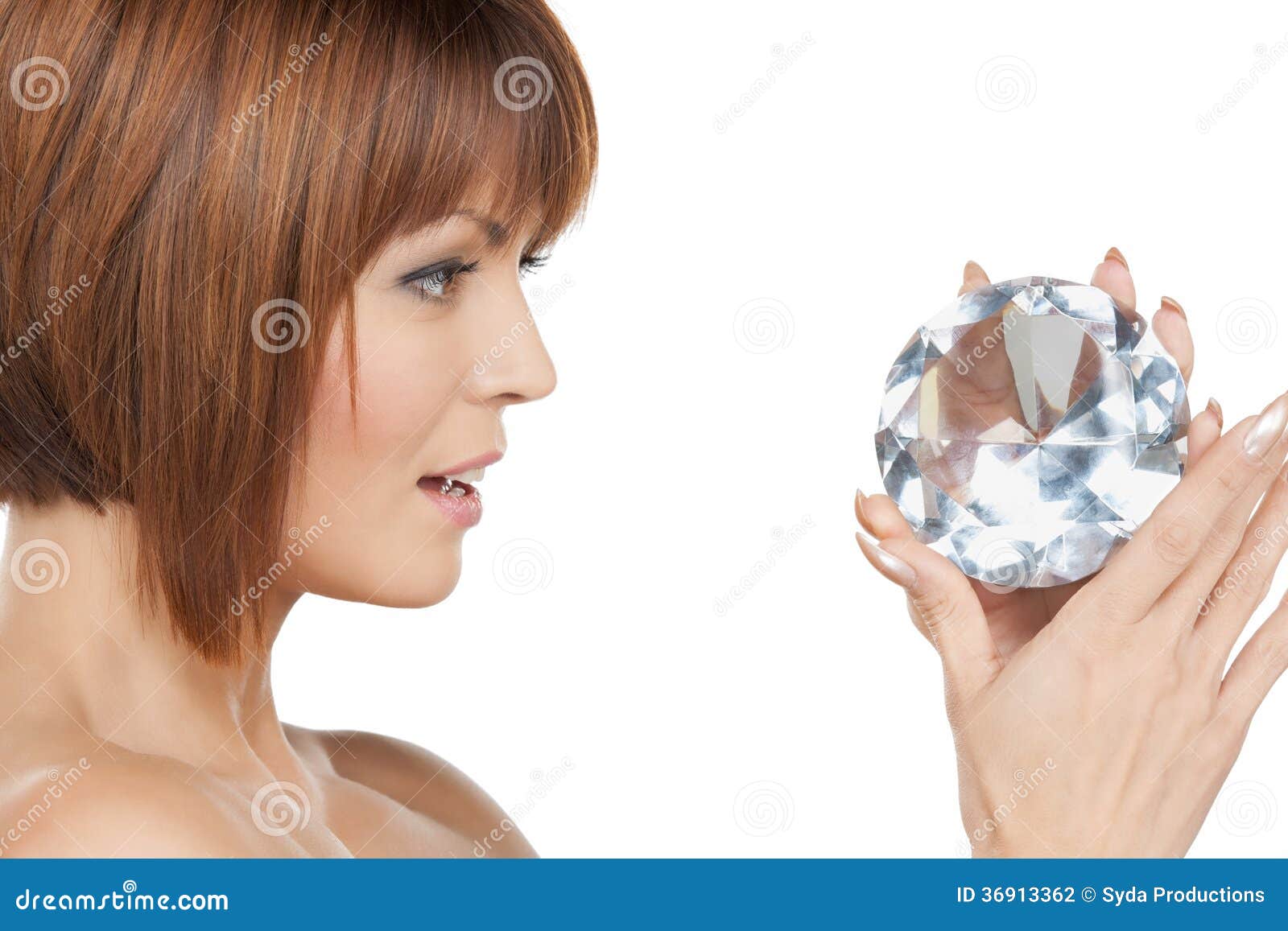 Beautiful Woman with Diamond Stock Photo - Image of nice, care: 36913362