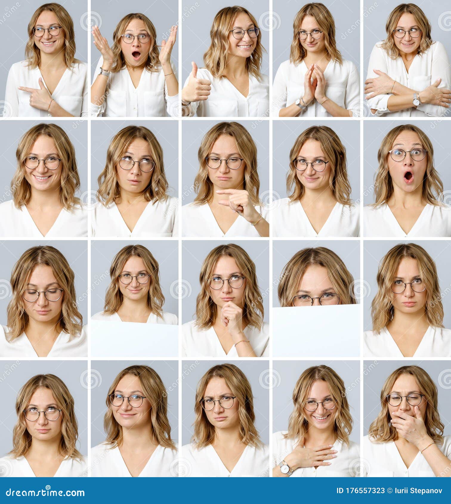 Multiple Facial Expression Royalty Free Stock Image