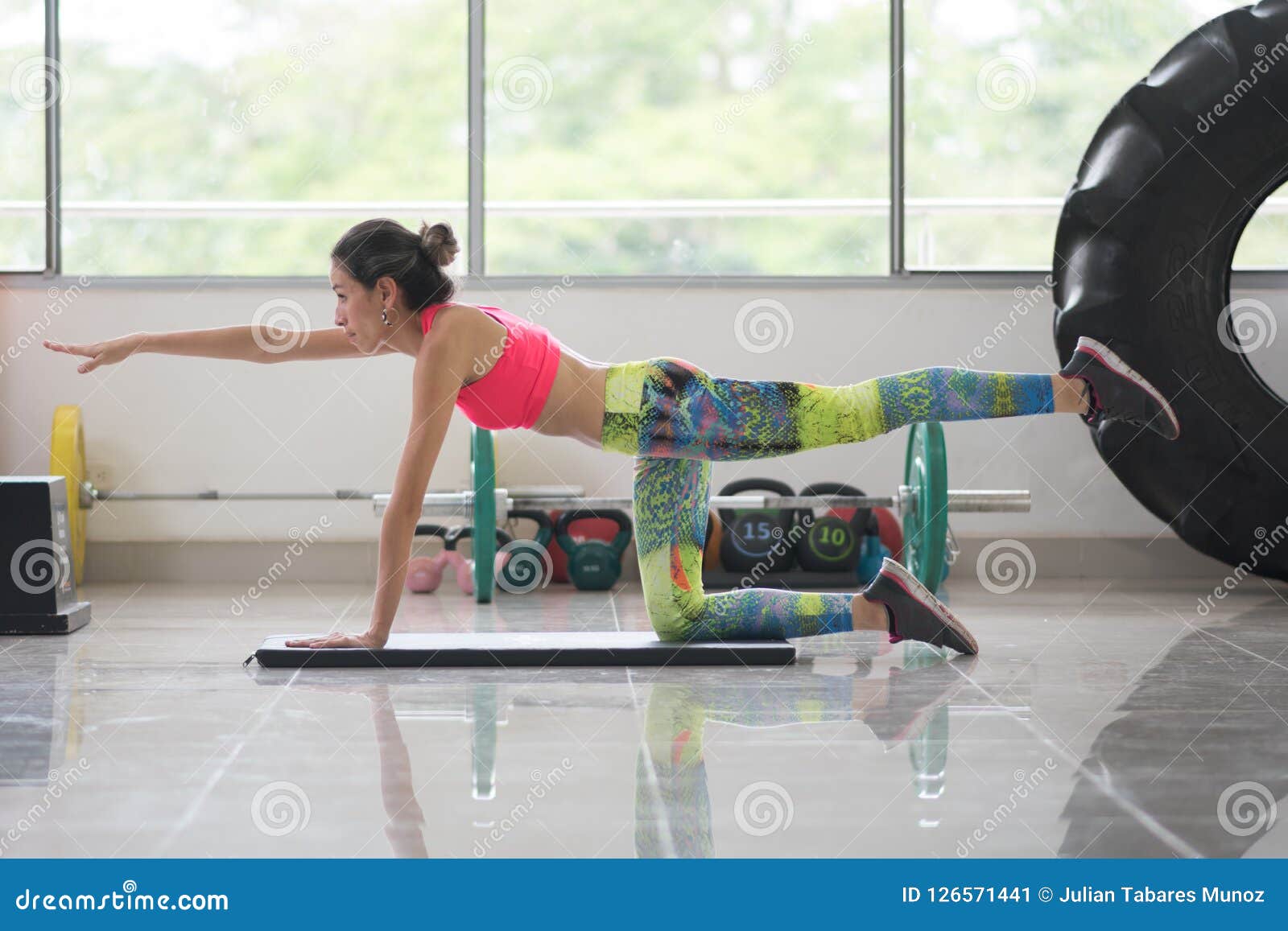 Beautiful Woman Doing Exercise Stock Image - Image of workout, dumbbell ...