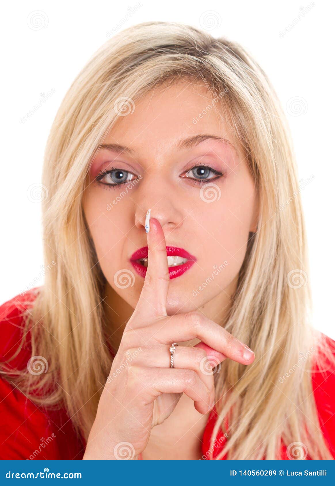 Beautiful Woman Doing Silence Sign Stock Image - Image of adult, beauty ...