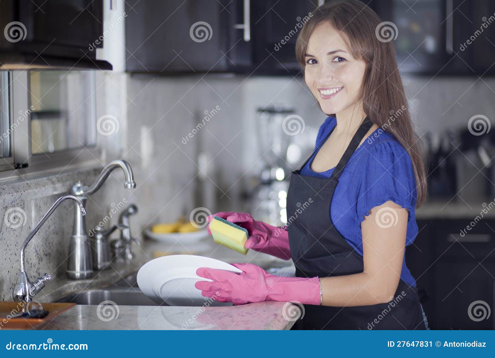 Beautiful Woman Doing Some Chores Stock Image - Image of female, girl ...