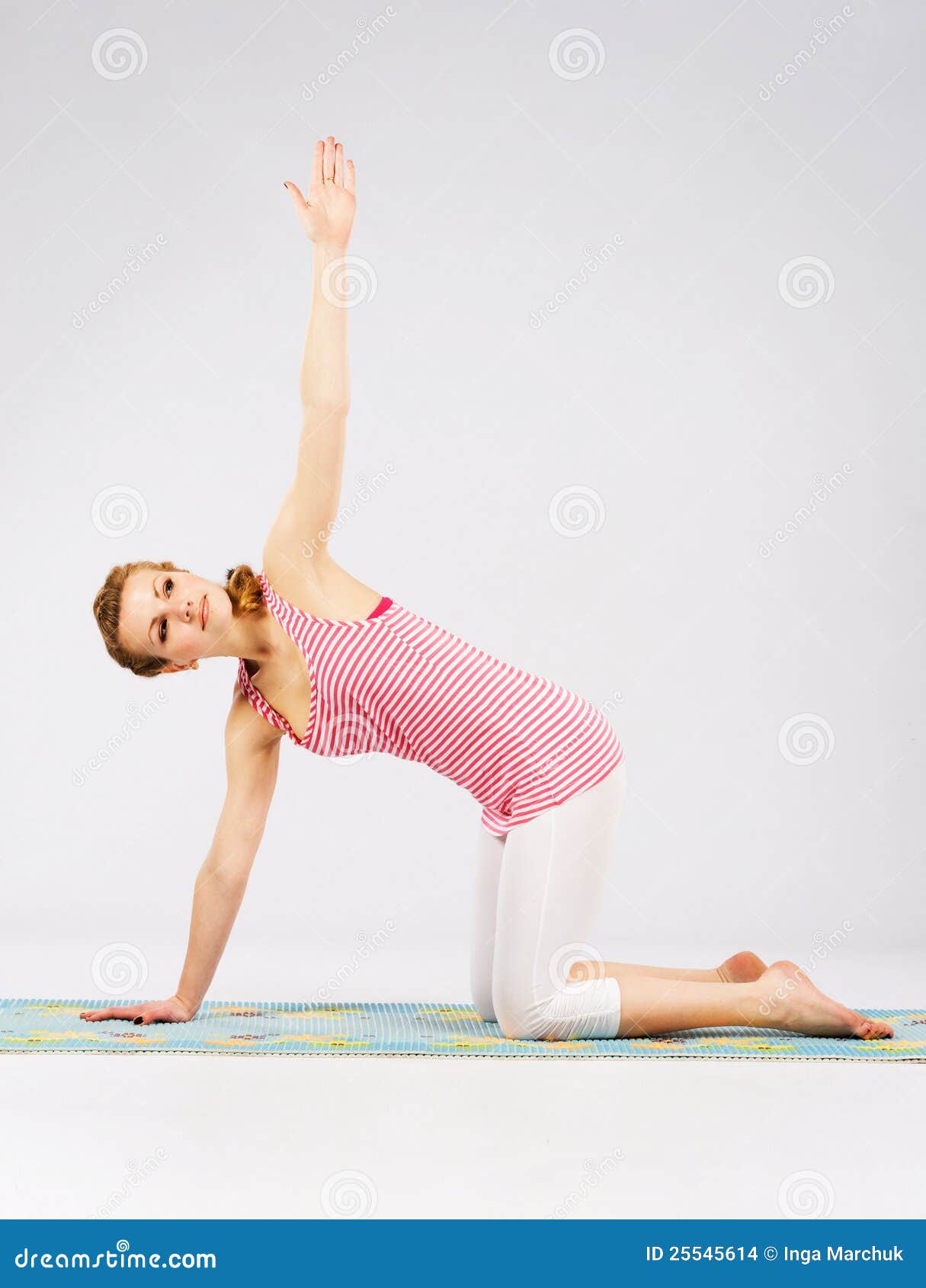 Beautiful Woman Doing Stretching Exercise Stock Photo - Image of ...