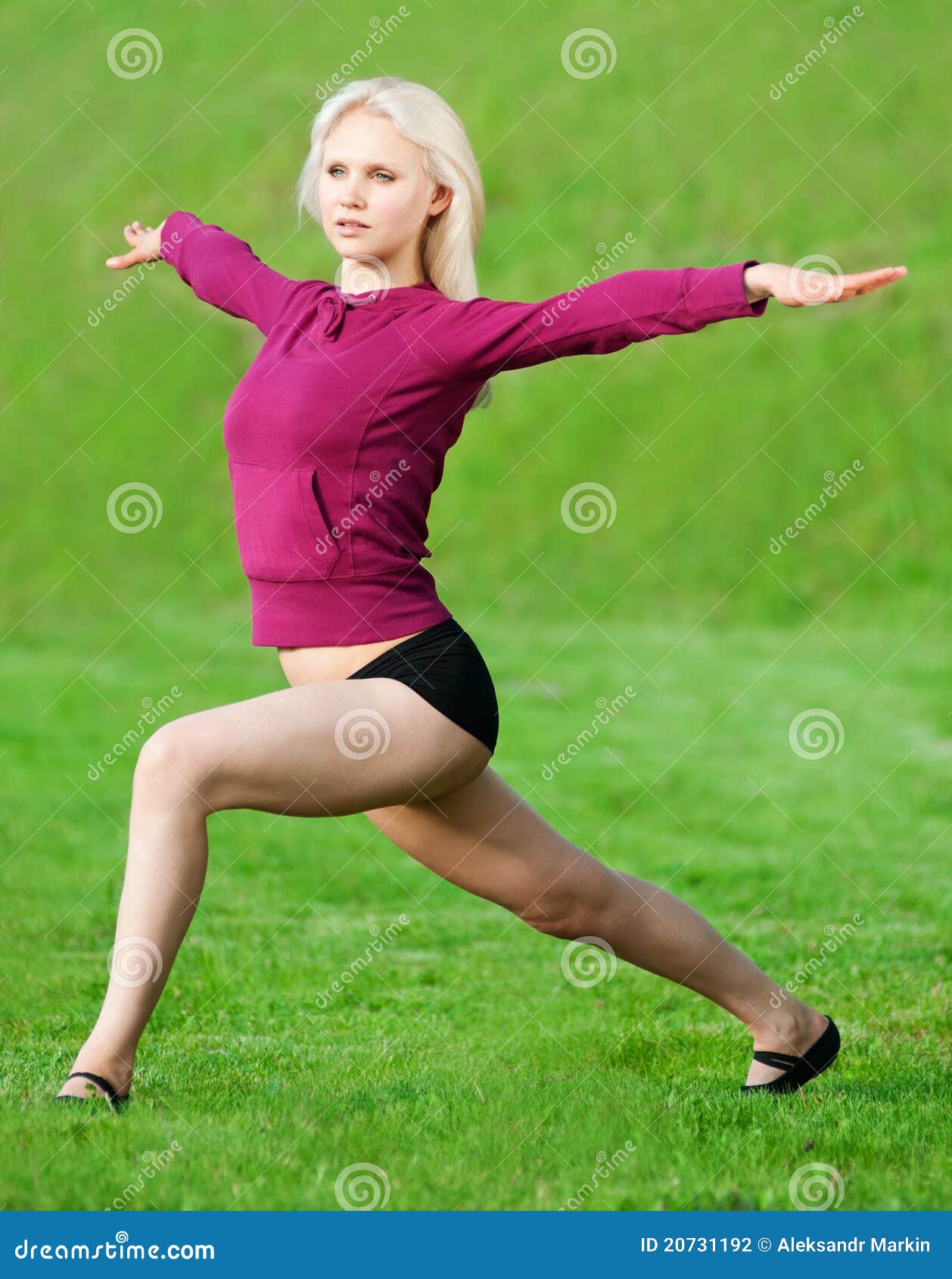 Beautiful Woman Doing Yoga Stretching Exercise Stock Photo - Image of ...