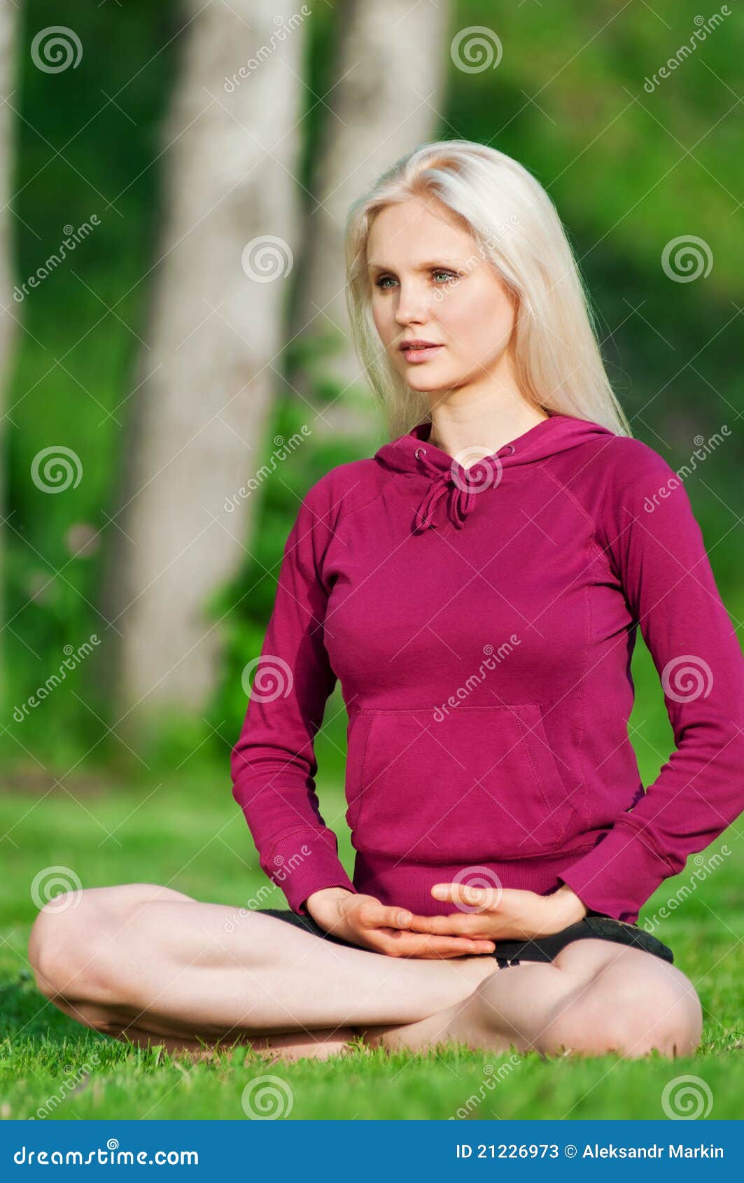 Beautiful Woman Doing Yoga Stretching Exercise Stock Image - Image of ...